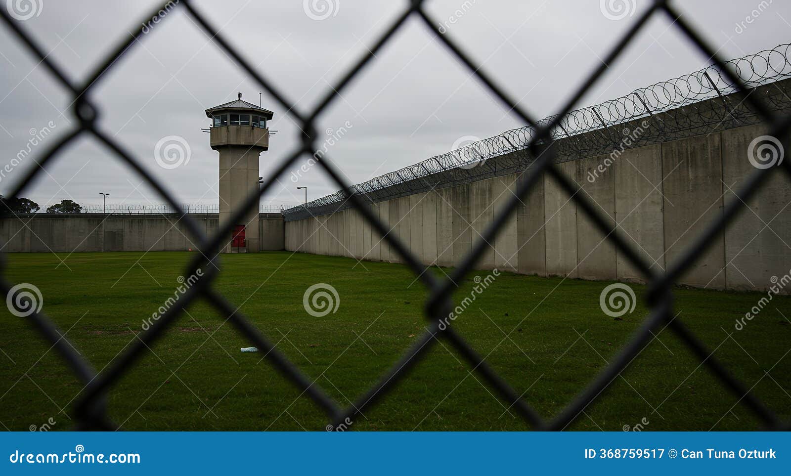 Prison Security Fence. Barbed Wire Security Fence. Razor Wire Jail ...