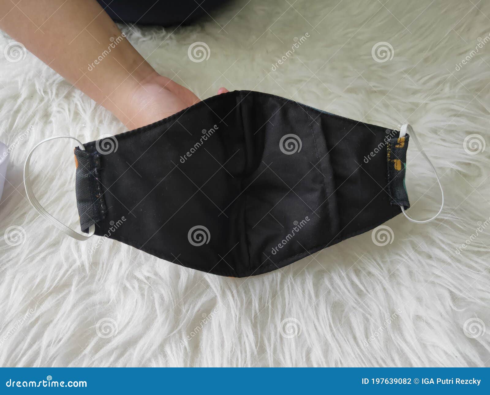 Behind of black mask stock photo. Image of wool, leather - 197639082