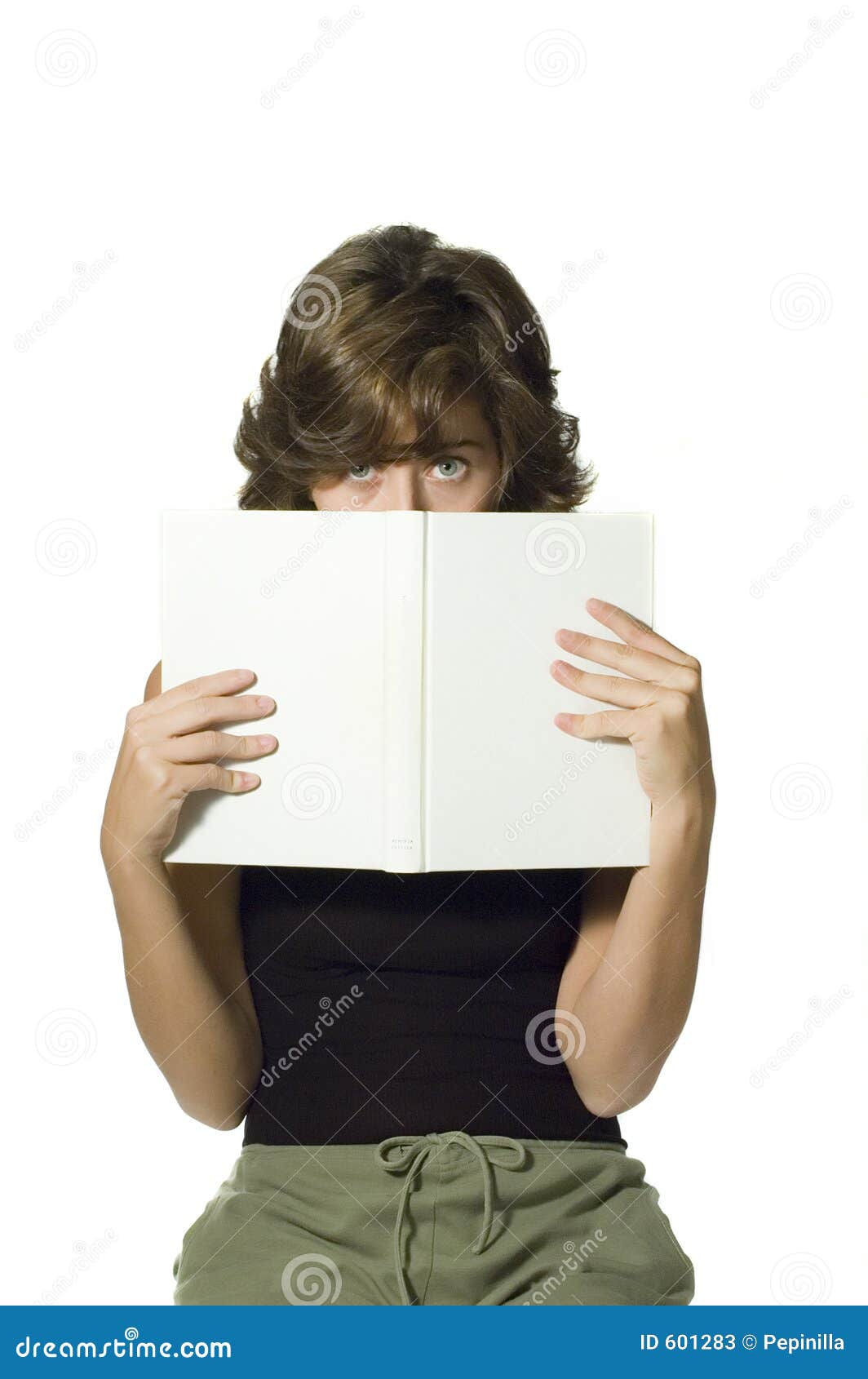 Behind a book stock image. Image of eyes, shield, study - 601283