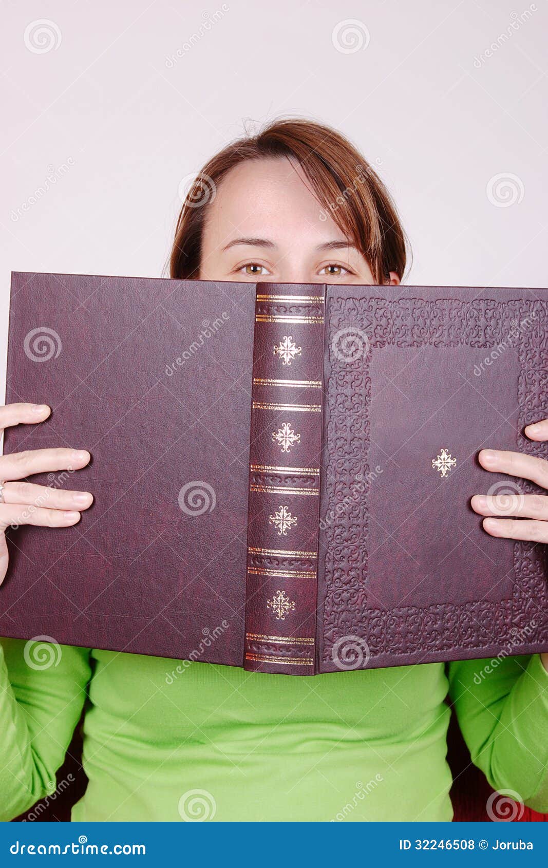 Behind book stock photo. Image of portrait, read, learning - 32246508