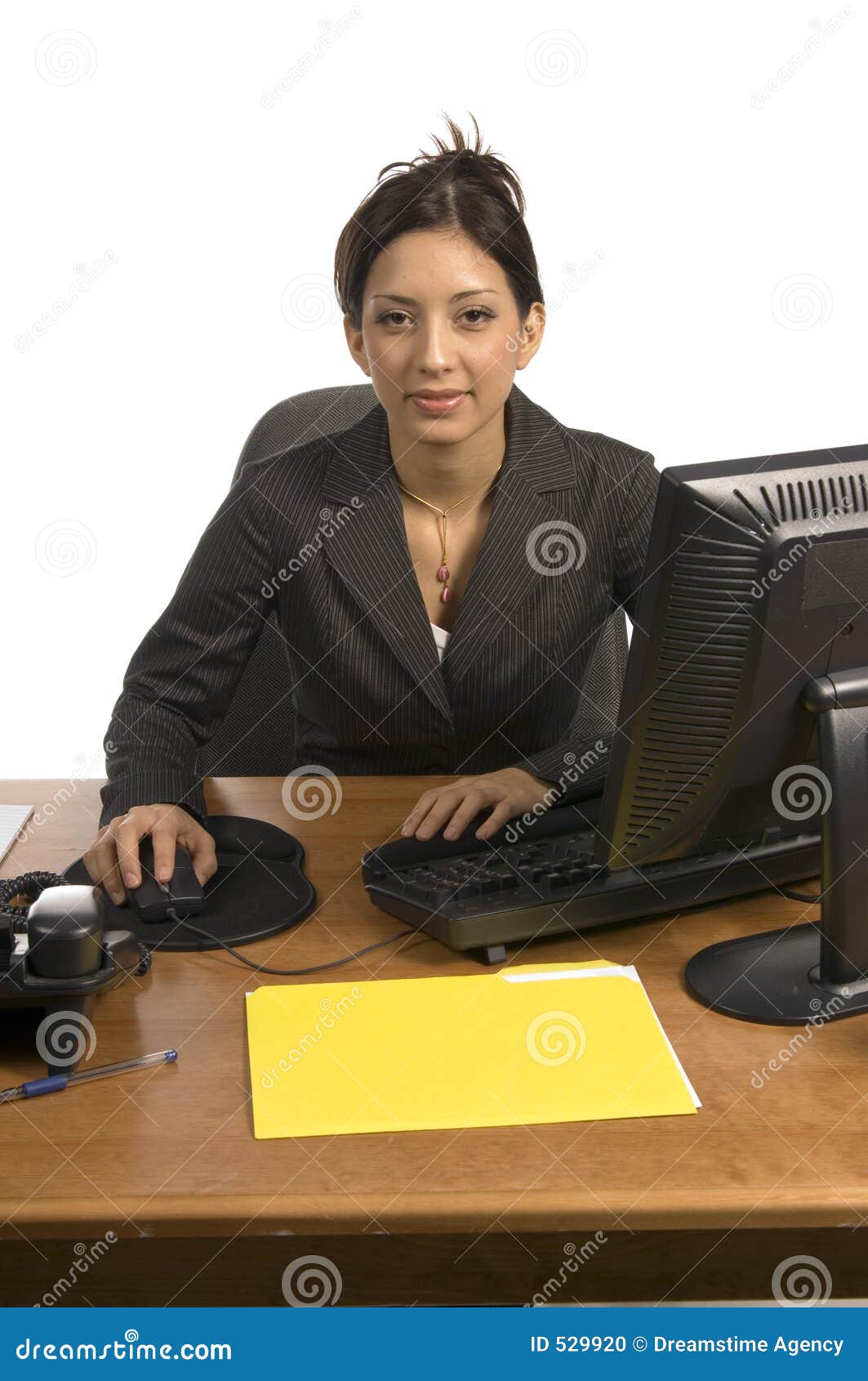 Behind the desk stock photo. Image of deal, female, brown - 529920