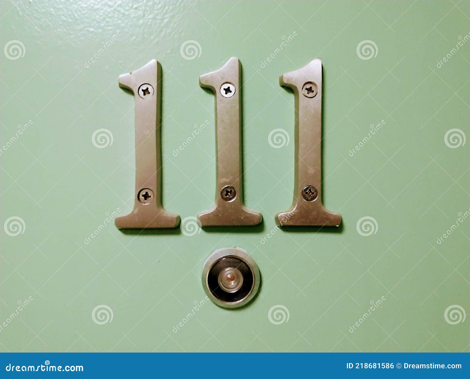 Behind door number 111 stock photo. Image of door, peephole - 218681586