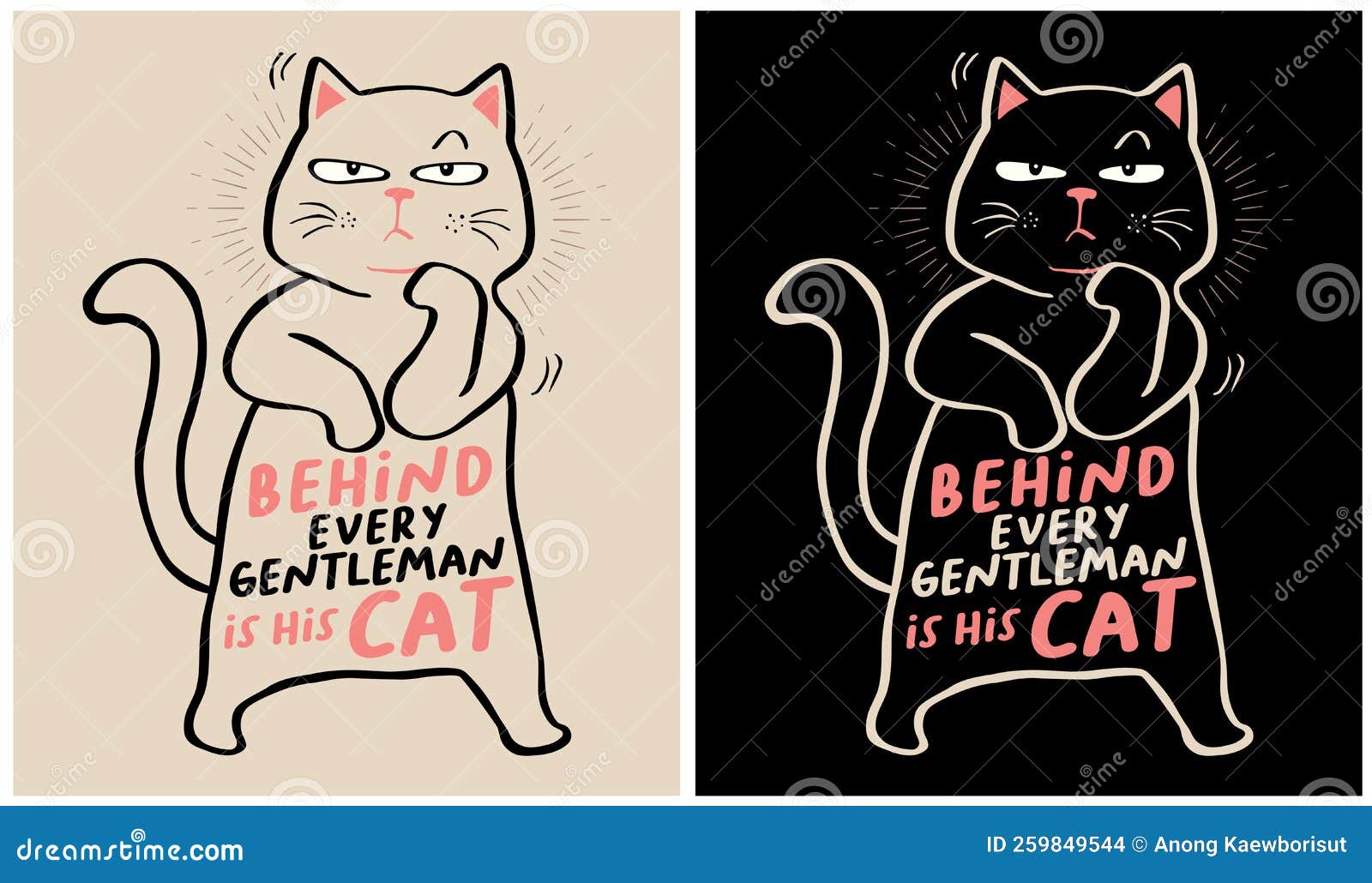 Behind Every Gentleman is His Cat - Cat Lover Stock Vector ...