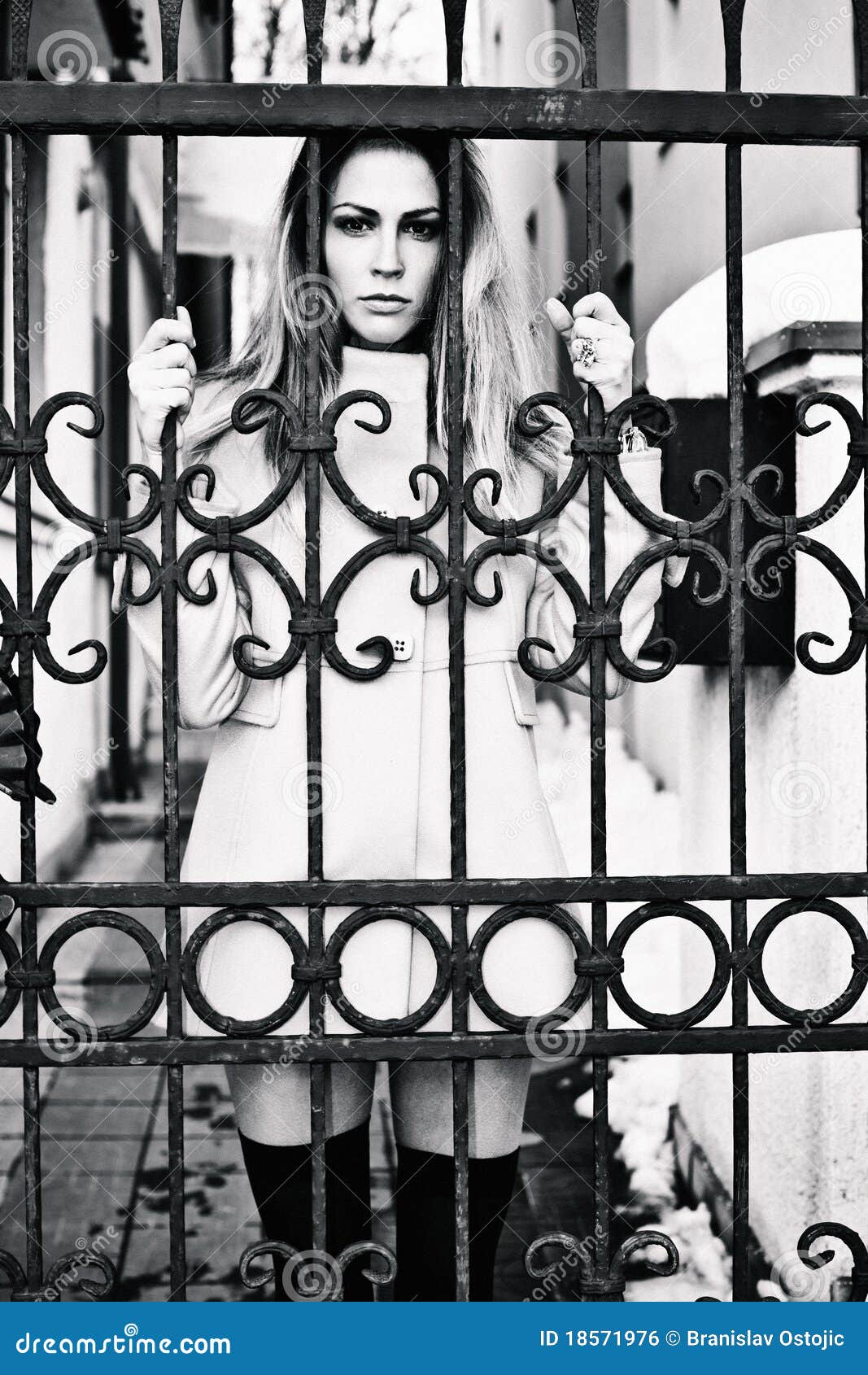 Behind gate stock photo. Image of gate, expression, white - 18571976