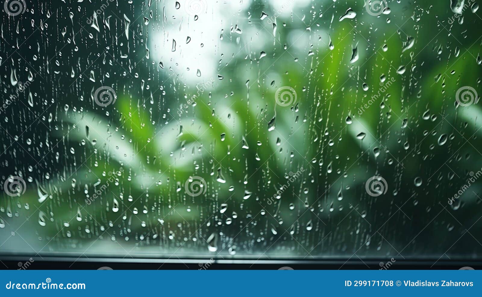 Behind the Glass Drops of Rain on the Window Stock Illustration ...