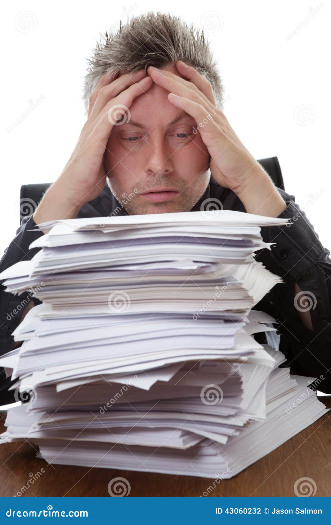 Behind on his work stock photo. Image of pile, background - 43060232