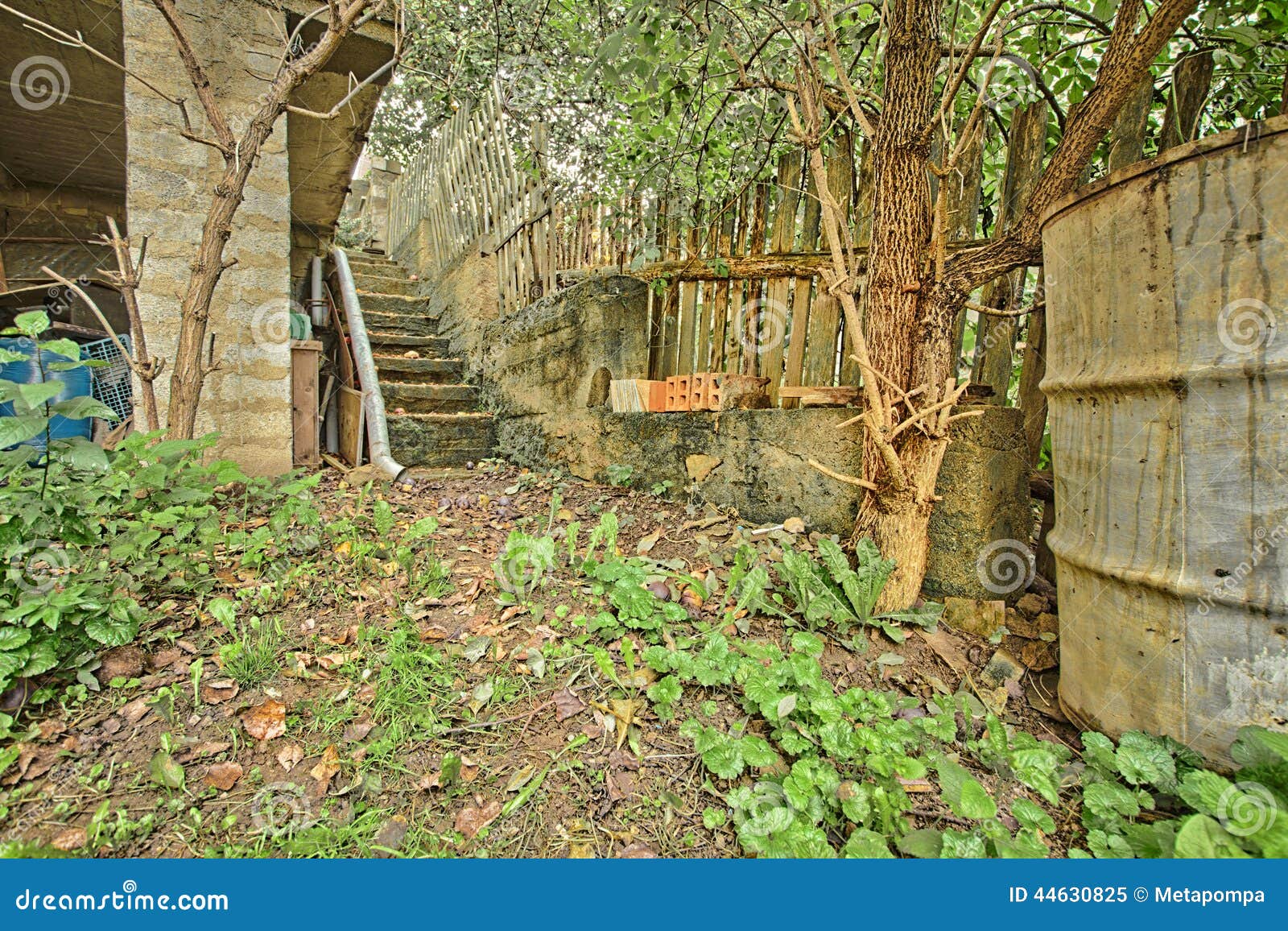 Behind the house stock image. Image of devastation, garden - 44630825