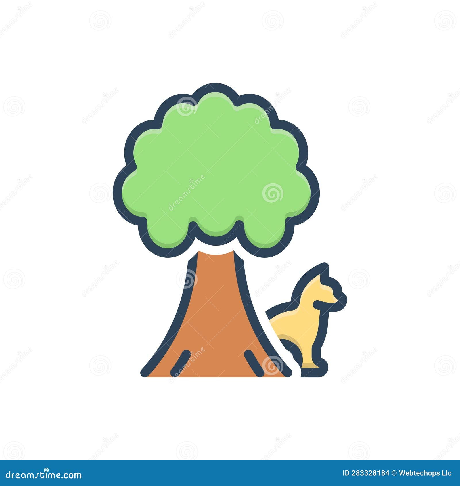 Color Illustration Icon for Behind, Backward and Cat Stock Illustration ...