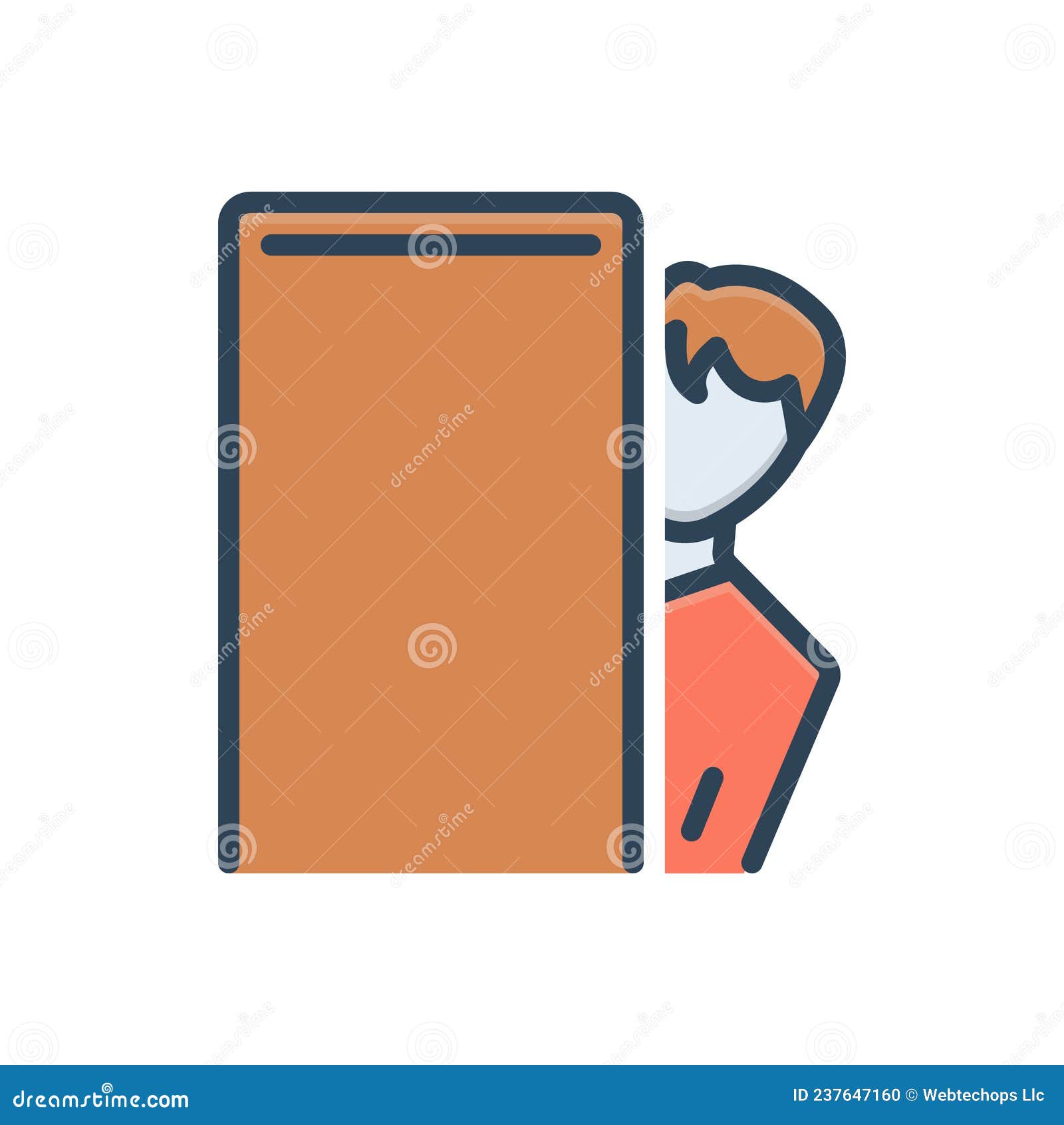 Color Illustration Icon for Behind, Look and Watch Stock Illustration ...