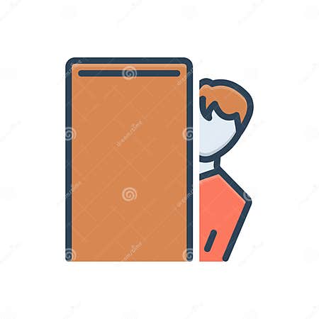 Color Illustration Icon for Behind, Look and Watch Stock Illustration ...