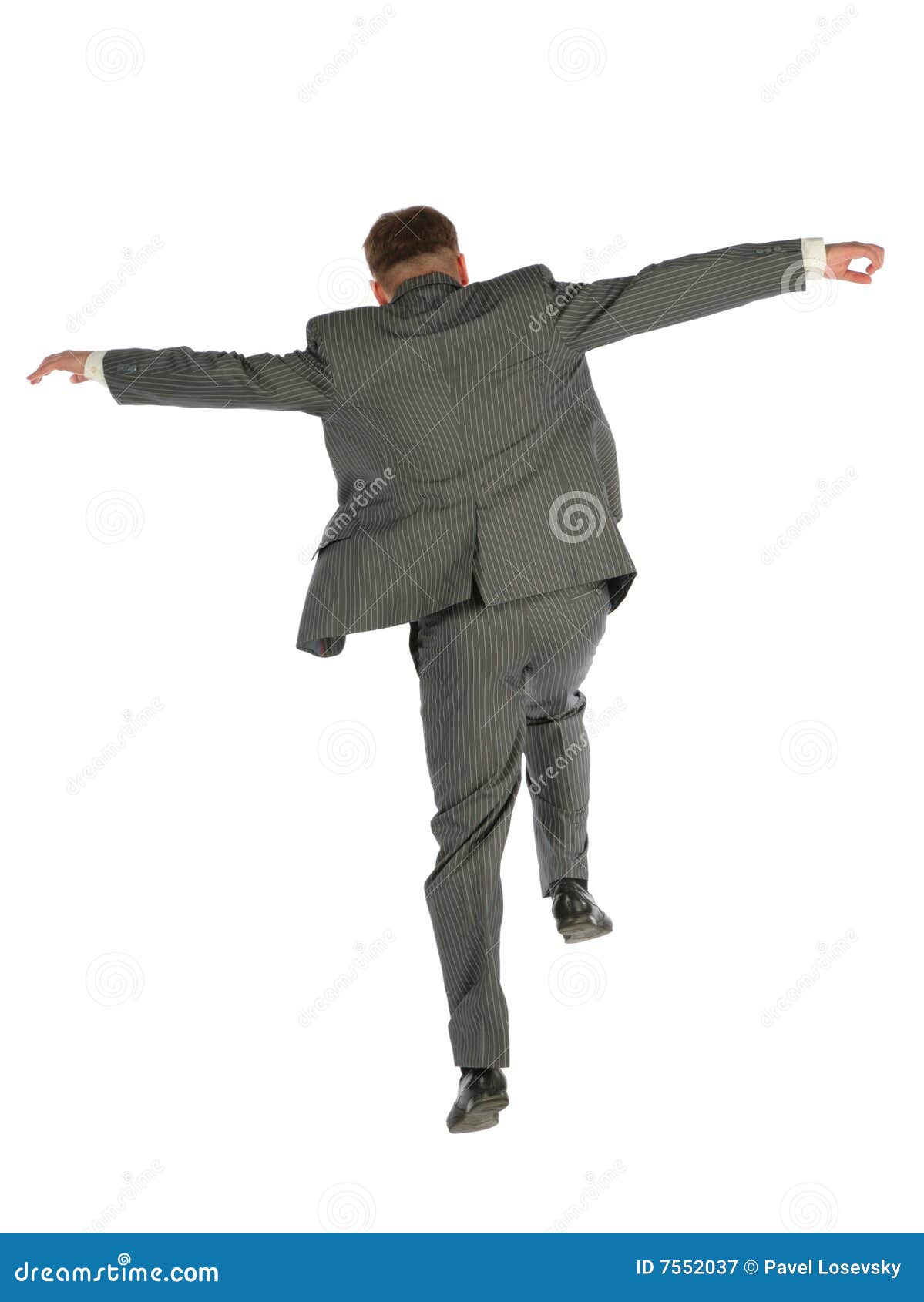 Behind jumping businessman stock image. Image of flying - 7552037