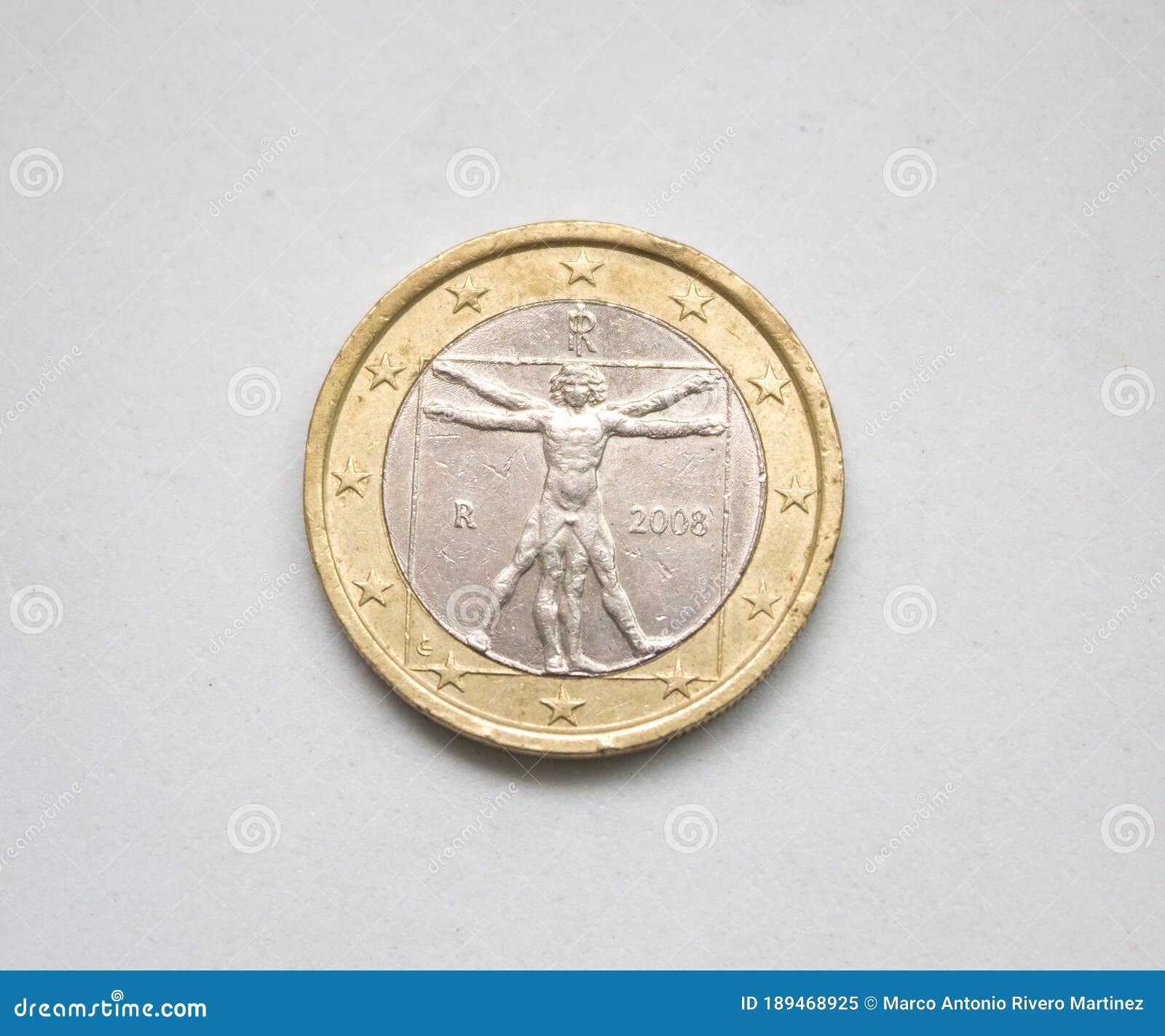 Behind the new 1 euro coin stock image. Image of banknote - 189468925
