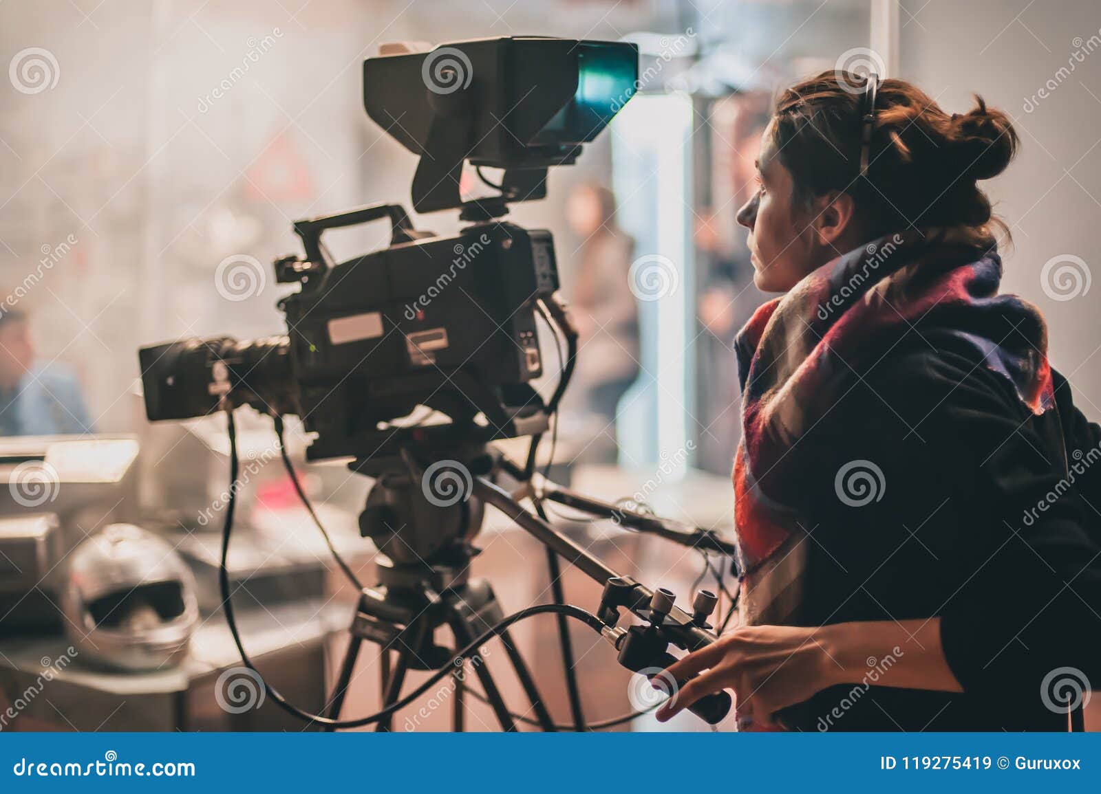 Behind the Scene. Actor in Front of the Camera Stock Image - Image of ...