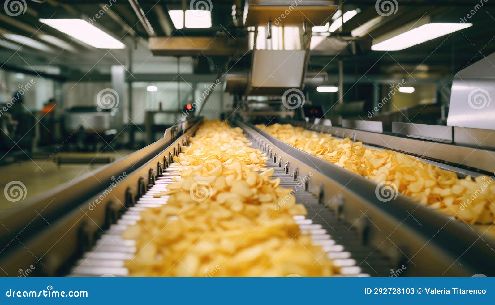 Behind the Scenes at a Potato Chip Production Facility. Stock Image ...