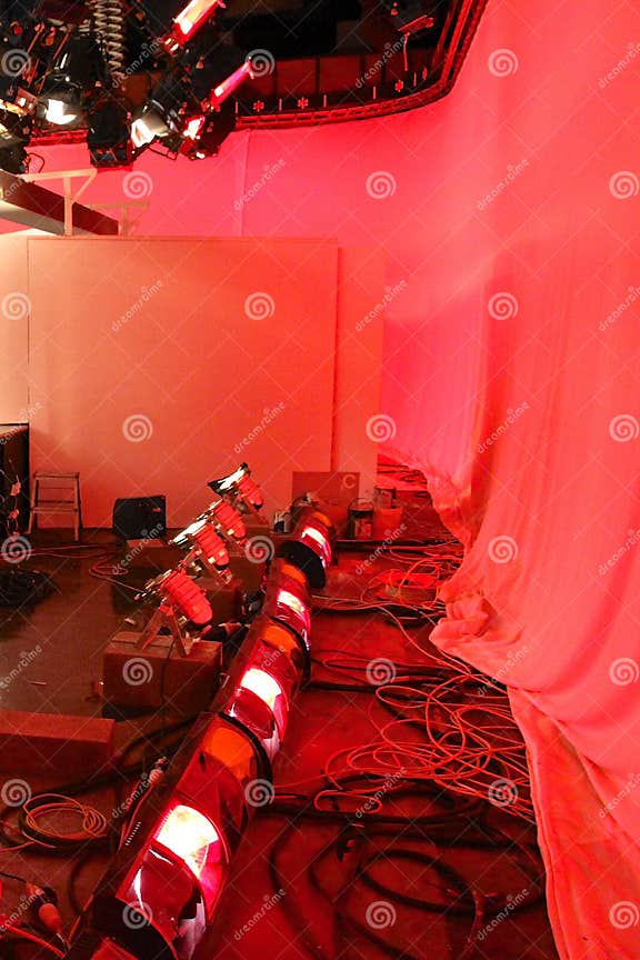Behind the Scenes TV Set stock image. Image of lamp, show - 46606053