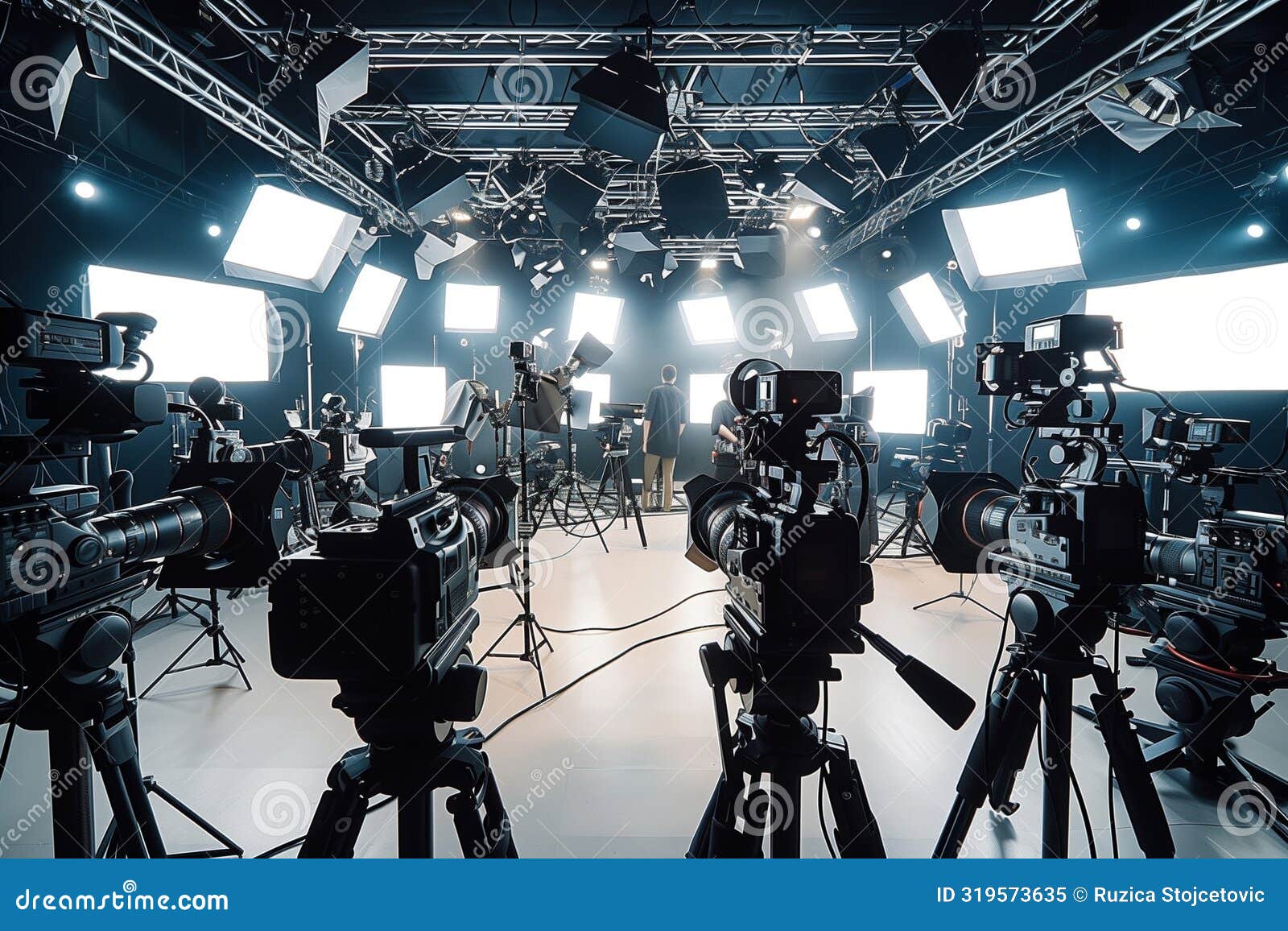 Behind the Scenes of Video Shooting Production Crew Ai Photo Stock ...