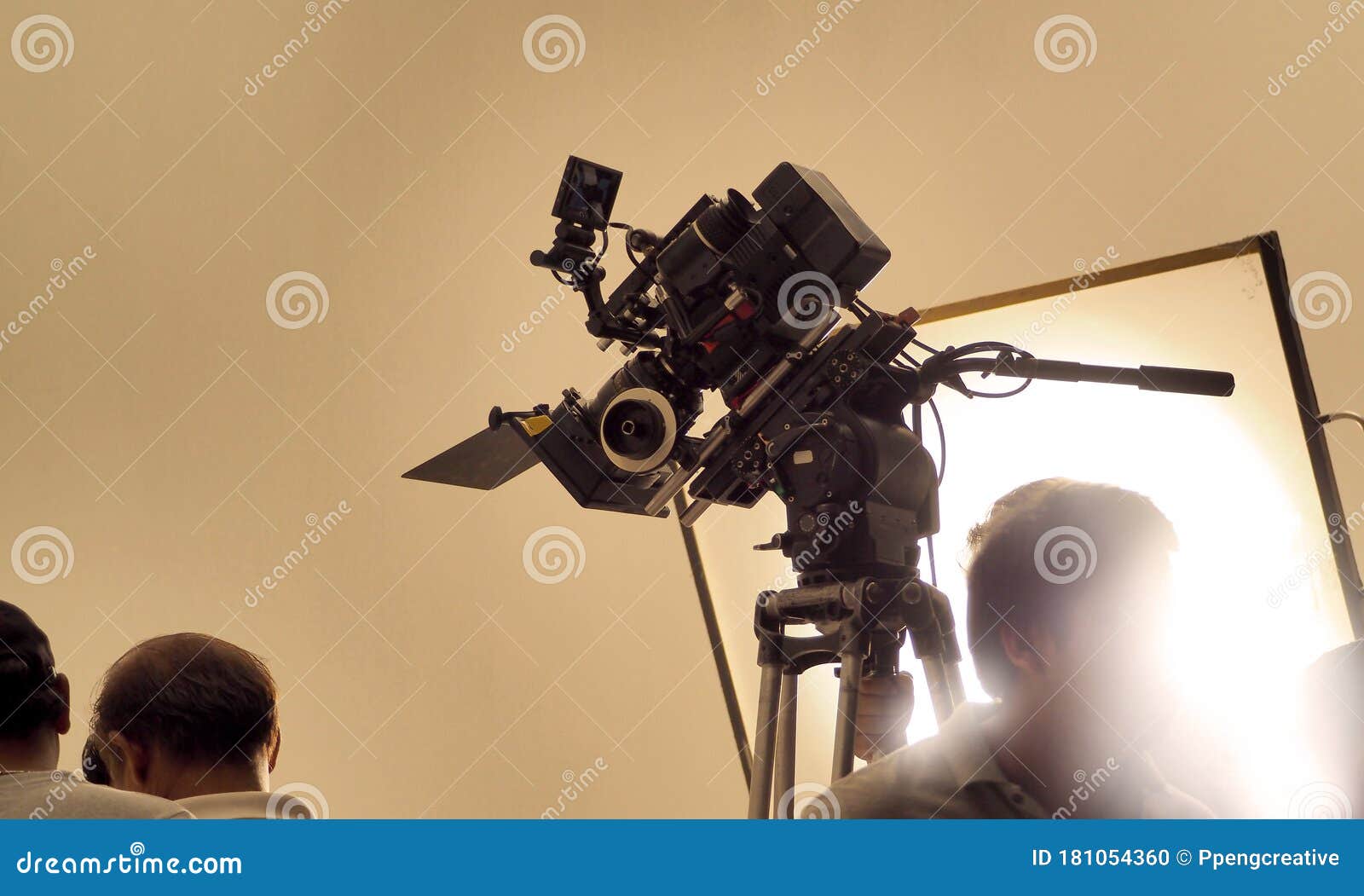 Behind the Shooting Production Crew Team and Hd Video Camera Stock ...