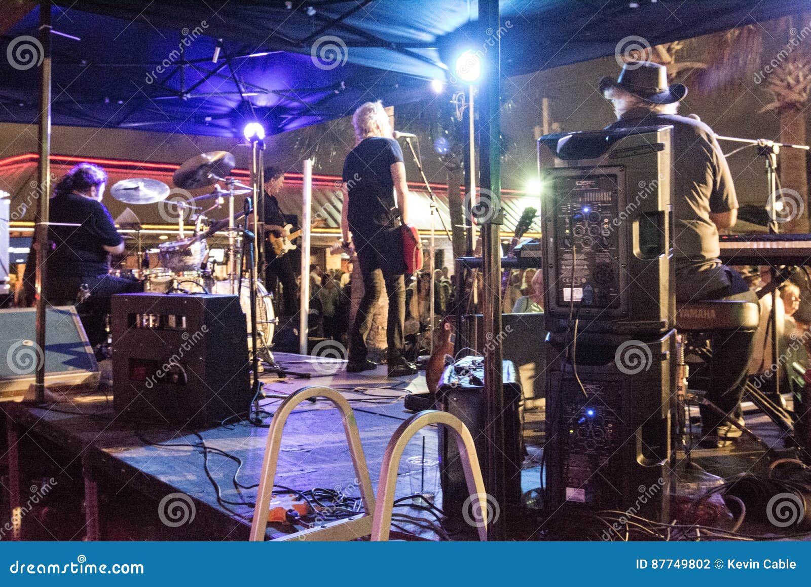 Behind Stage of Musicians Playing Editorial Photography - Image of ...