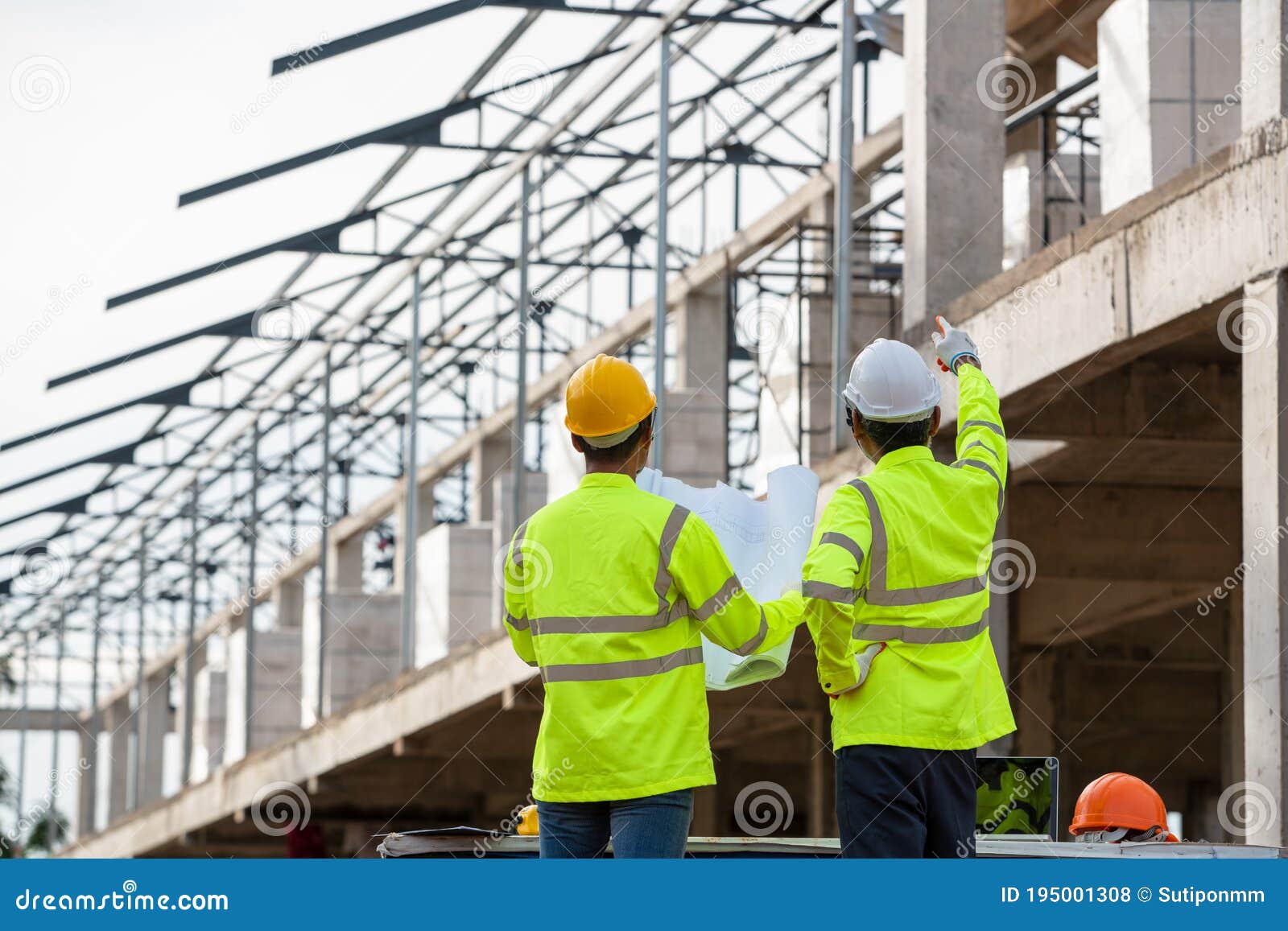 Engineerings in the Constructions Site Stock Photo - Image of ...