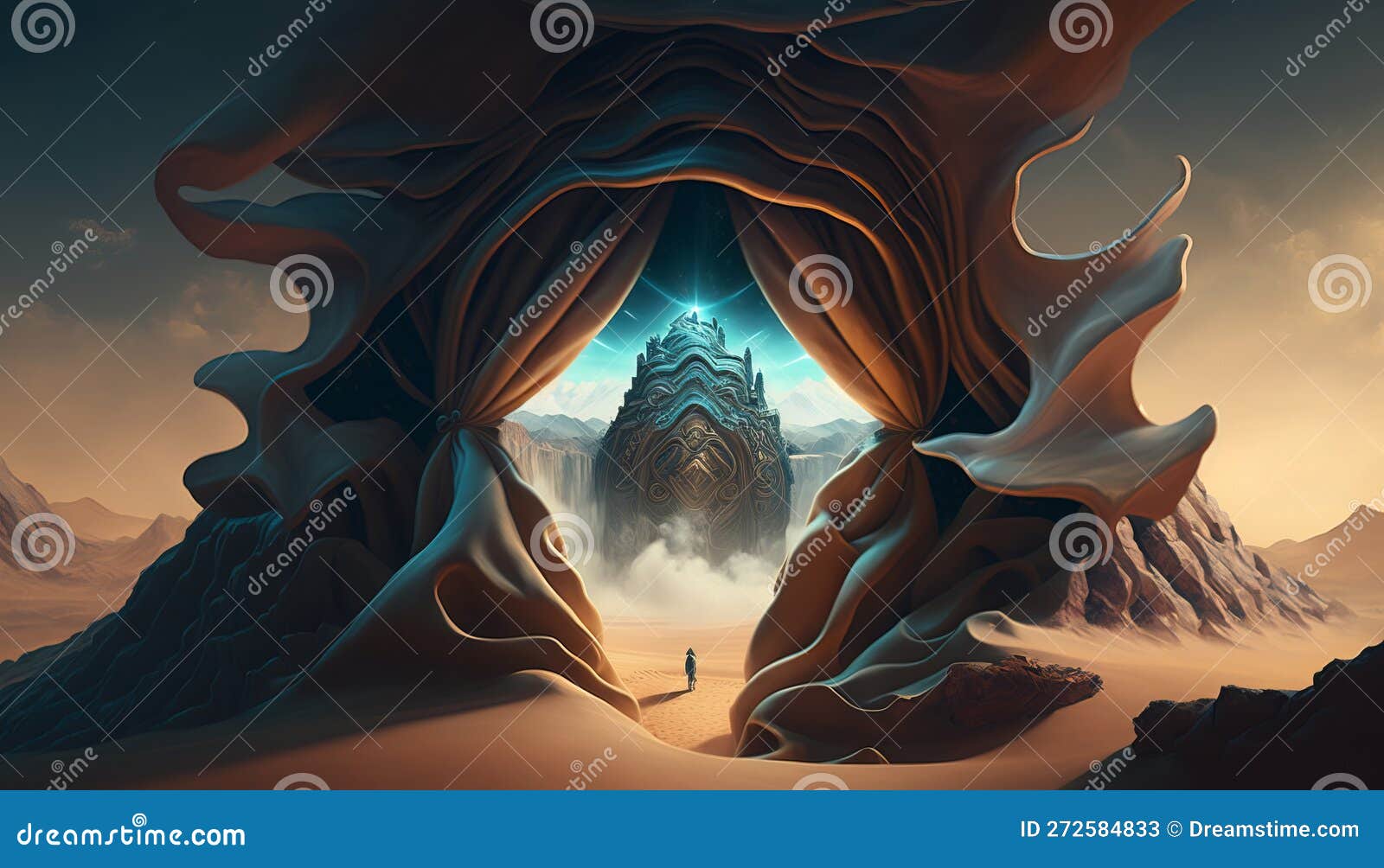 Behind the Veil. Surreal Mystical Fantasy Artwork Stock Illustration ...