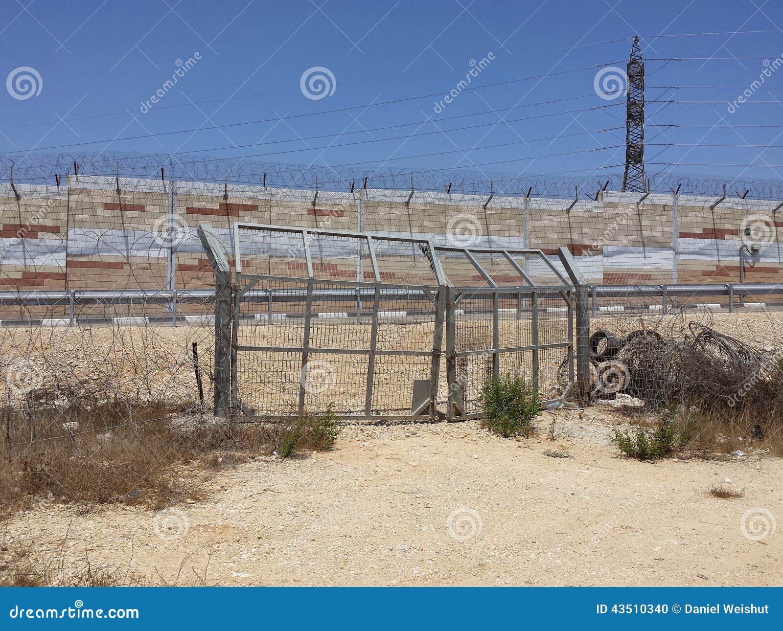 CLosed Gate To Wall, Sign of Israeli Occupation Stock Photo - Image of ...