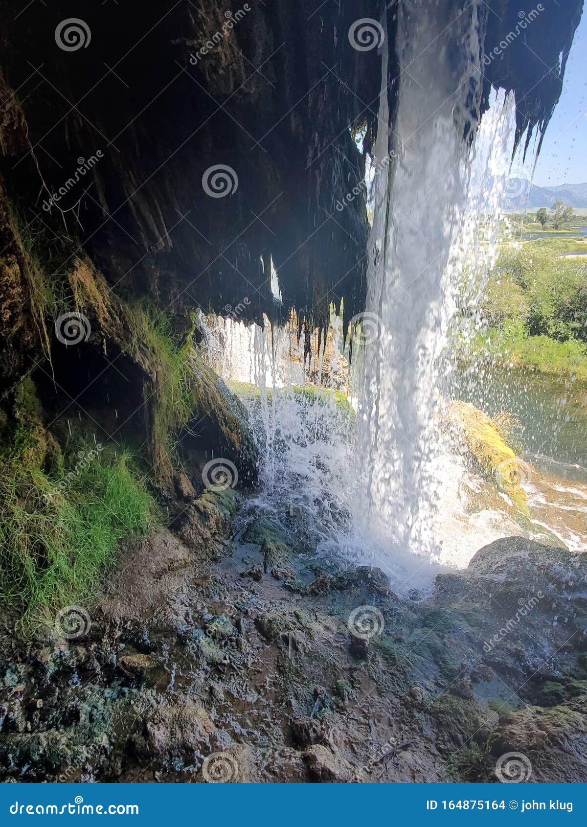 Behind Waterfall Falls Creek Stock Photo - Image of waterfall, falls ...