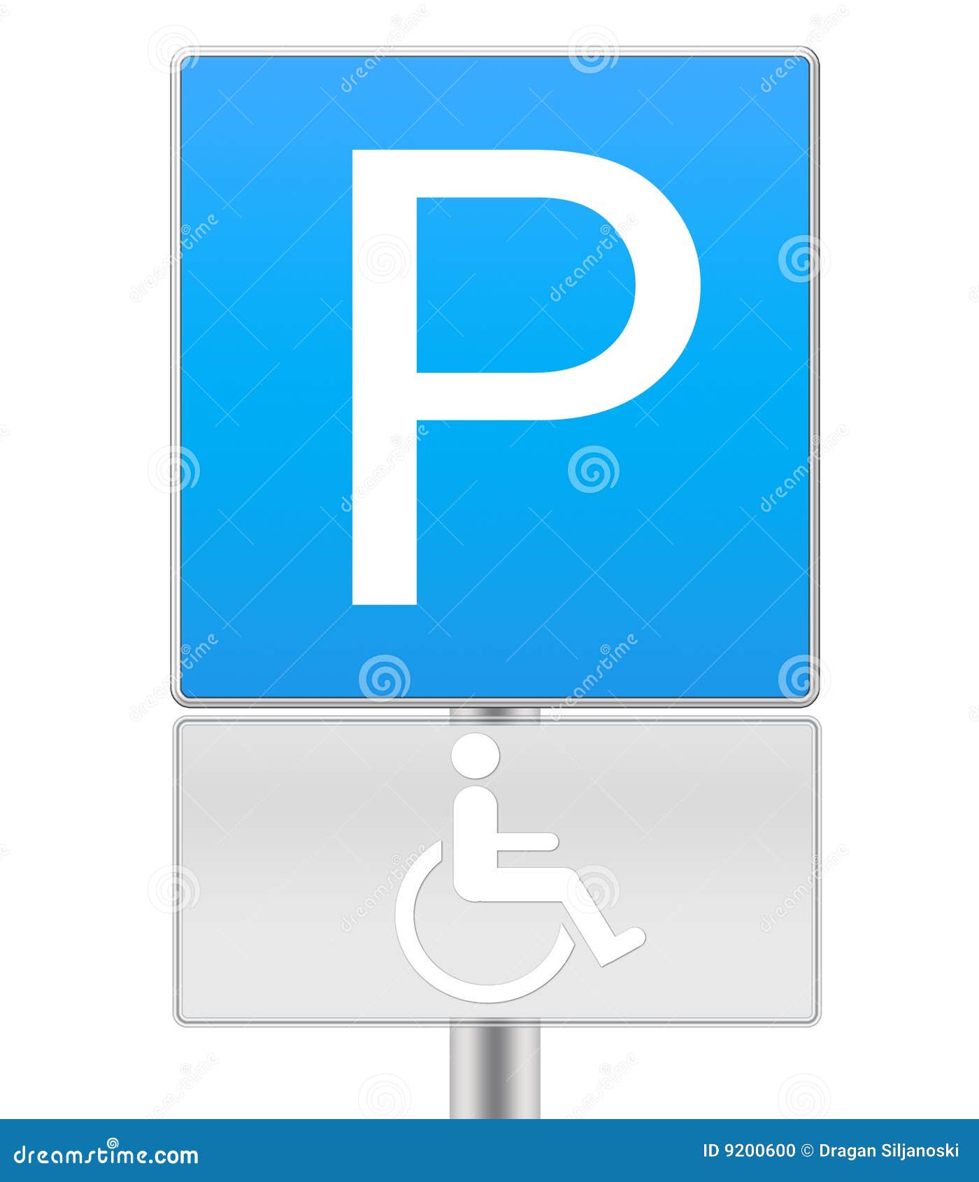 Behindertes Parkenzeichen stock abbildung. Illustration von blau - 9200600