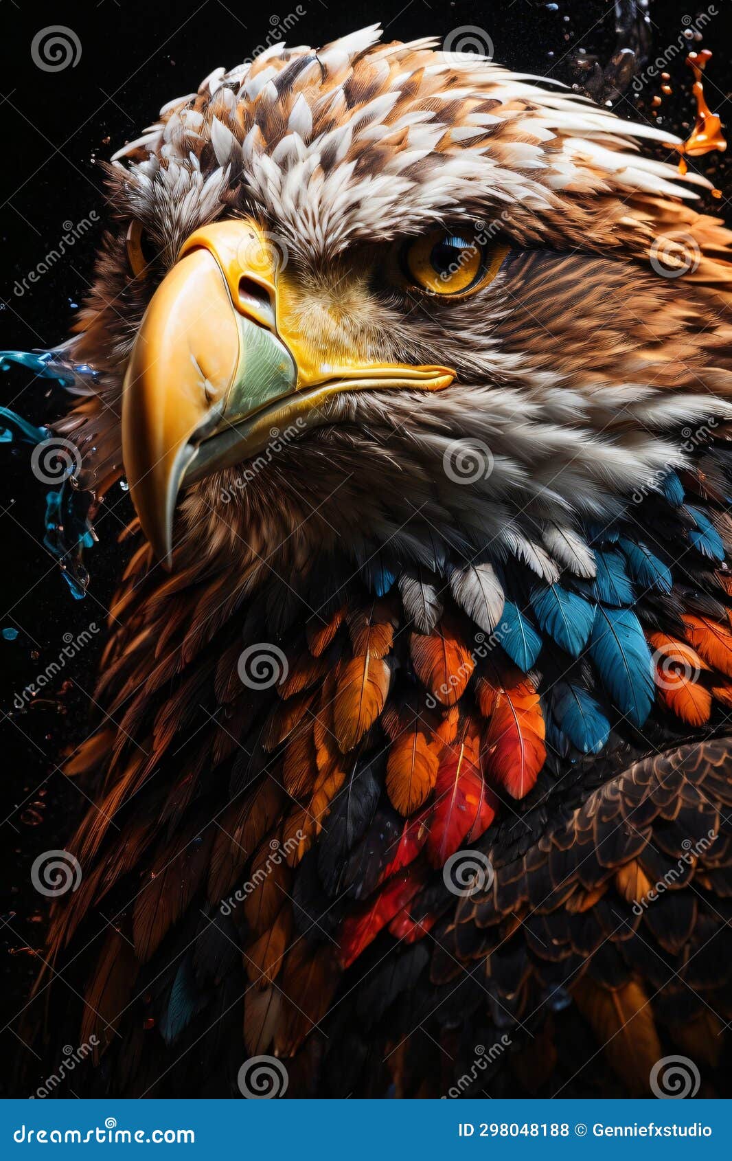 An Exquisite Digital Illustration Portraying a Space Eagle As a Godlike ...