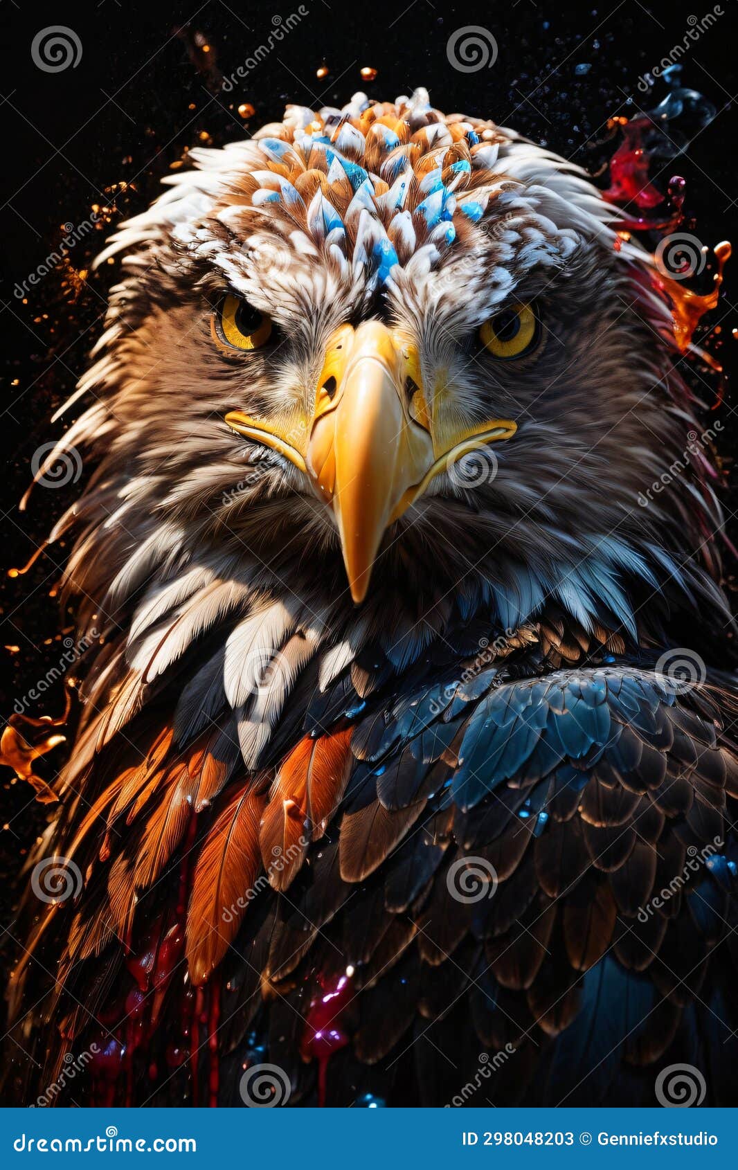 An Exquisite Digital Illustration Portraying a Space Eagle As a Godlike ...