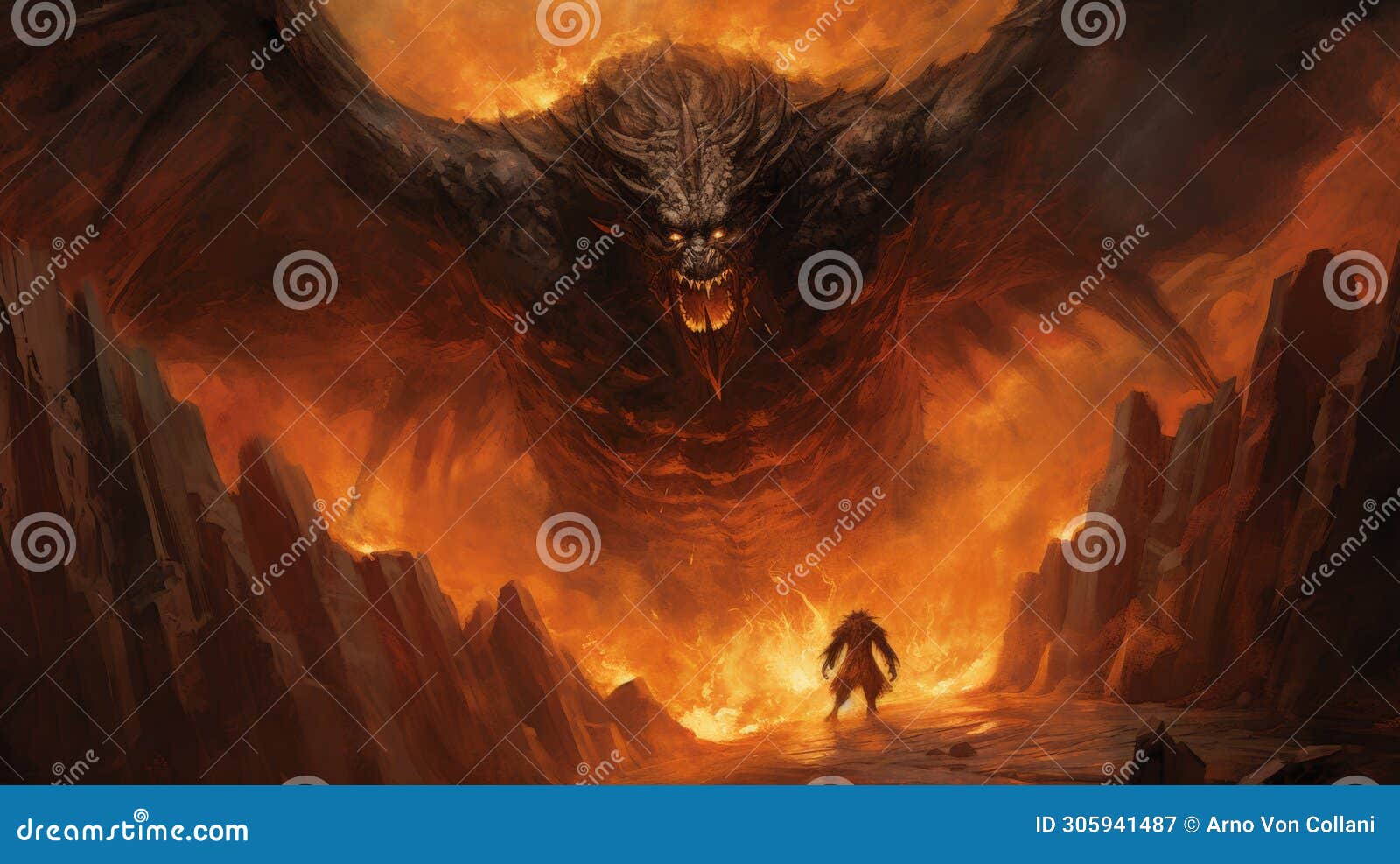 Inferno Unleashed: Fiery Illustration Capturing the Mighty Balrog S ...