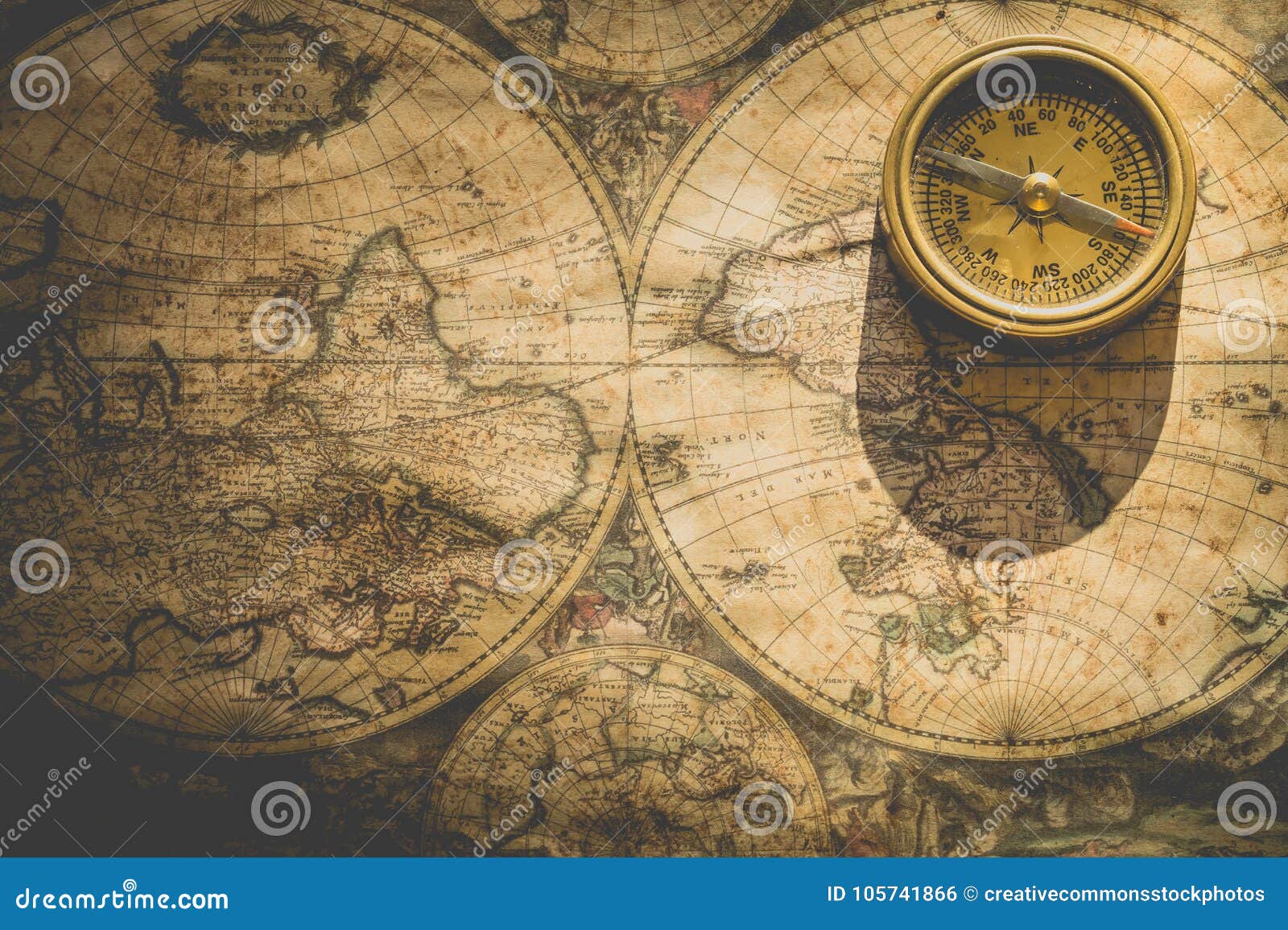 Beige Analog Compass Picture. Image: 105741866