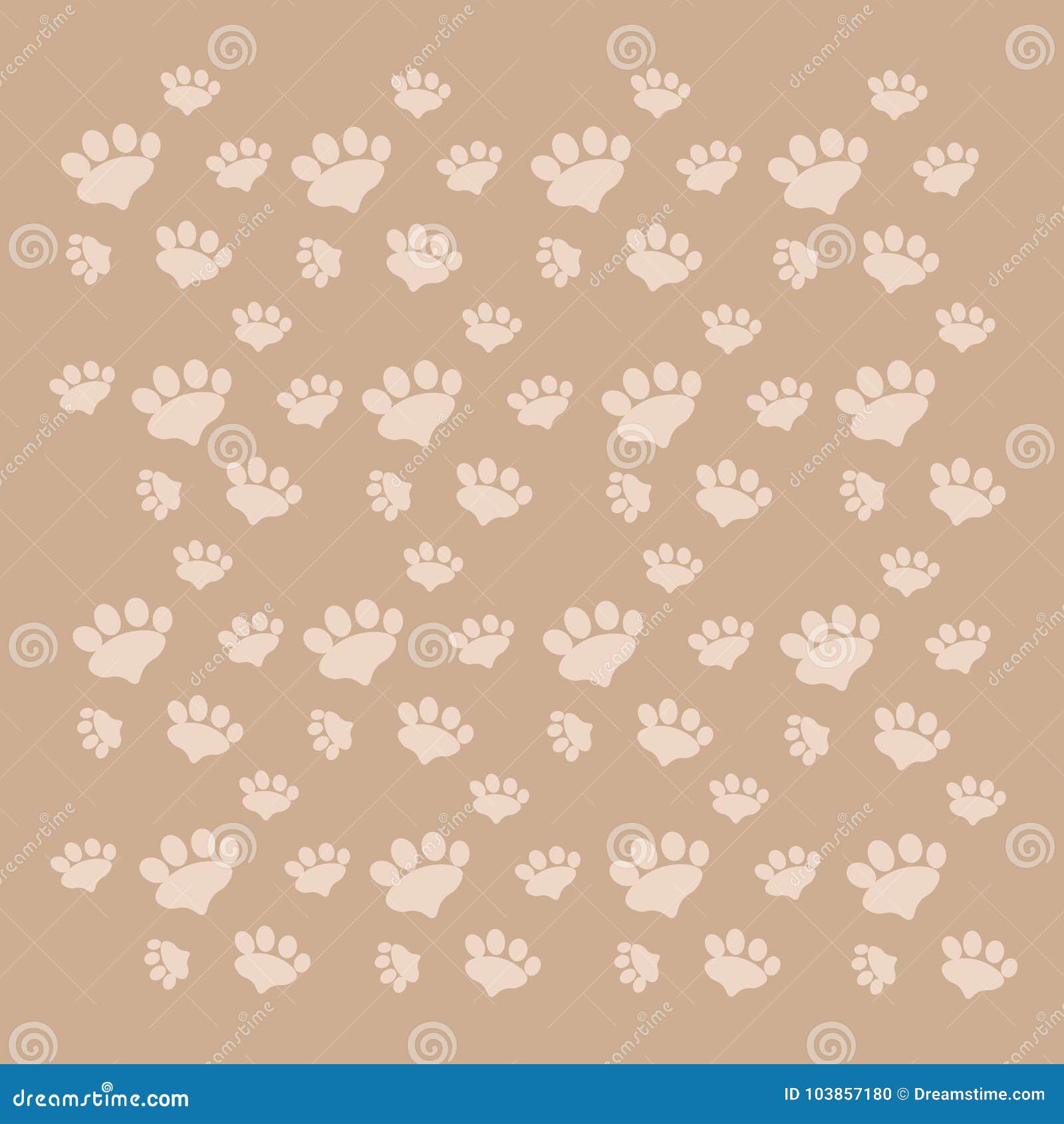 Beige Background with Pet Paws. Stock Illustration - Illustration of ...