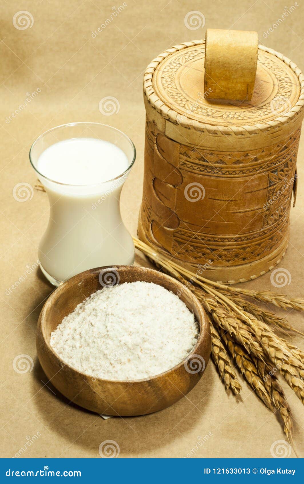 On a Beige Background, the Products are Designed for Baking. Stock ...