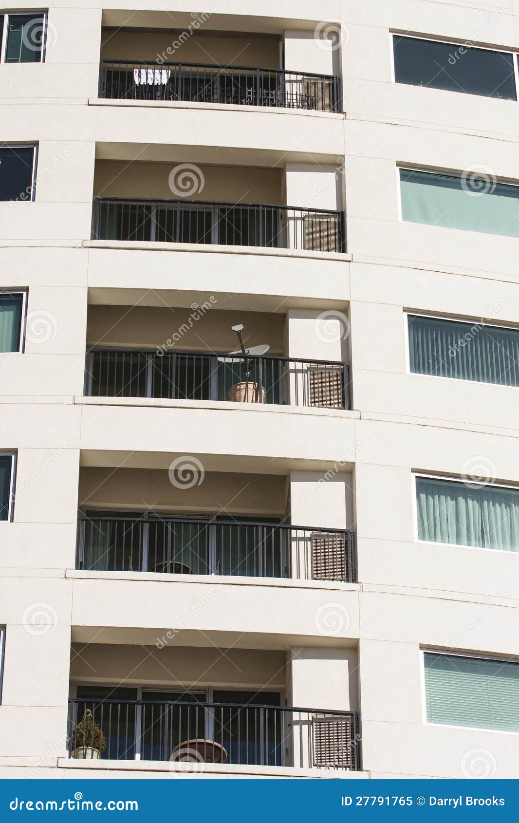 Beige Balconies on Condo Tower Stock Image - Image of rental, estate ...