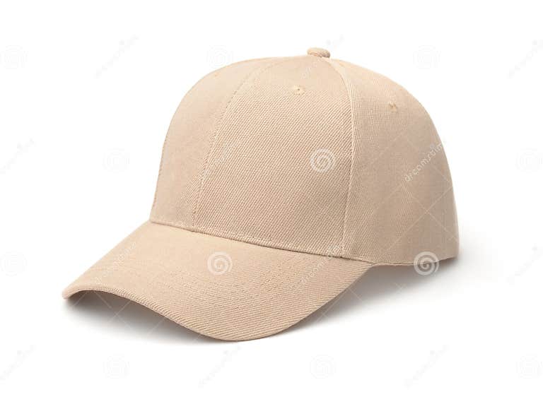Beige baseball cap stock image. Image of head, white - 293182789