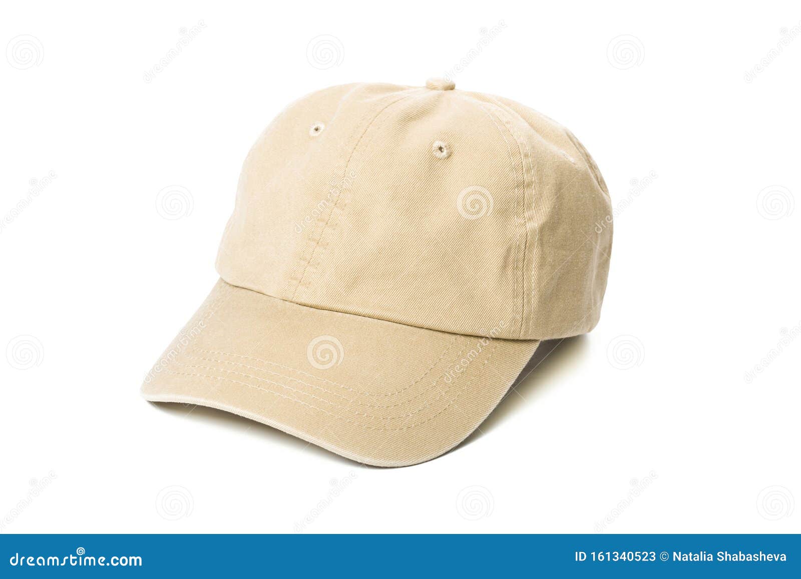 Beige Baseball Cap or Working Peaked Cap. Isolated on a White ...