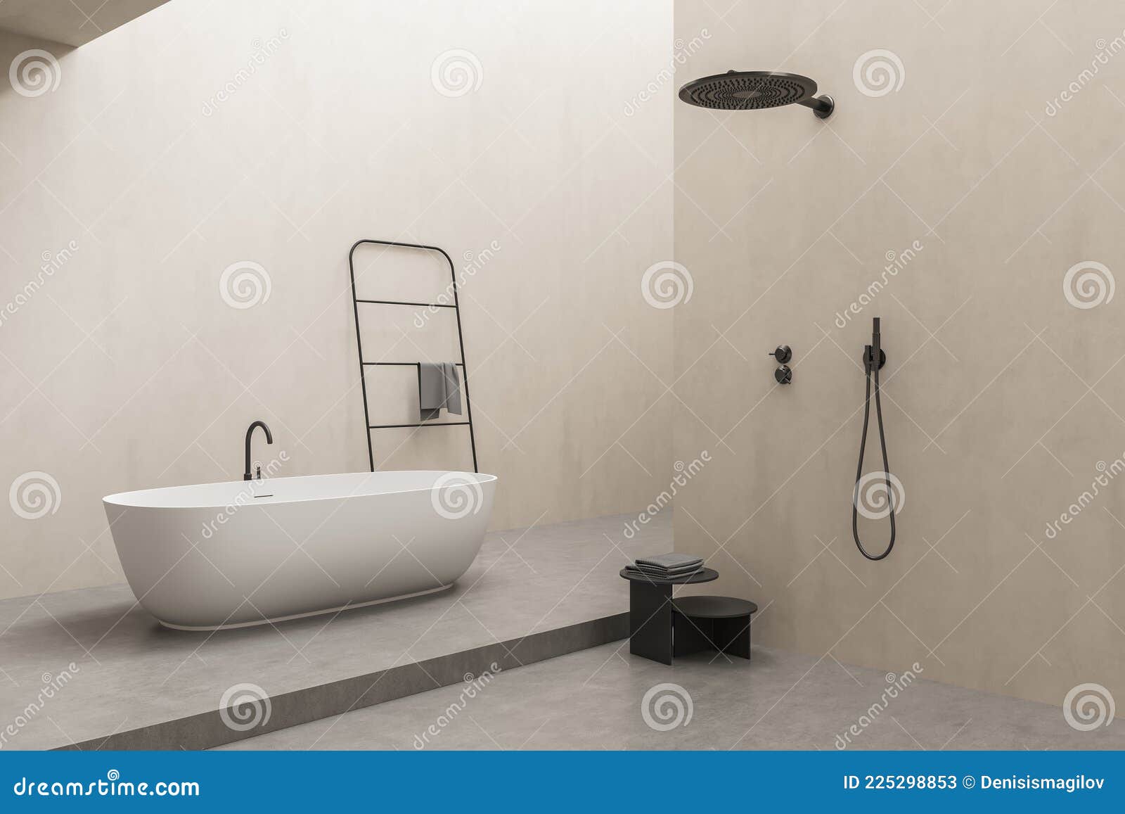 Bathtub Open And Closed Shower Curtain With Yellow Rubber Duck Isolated