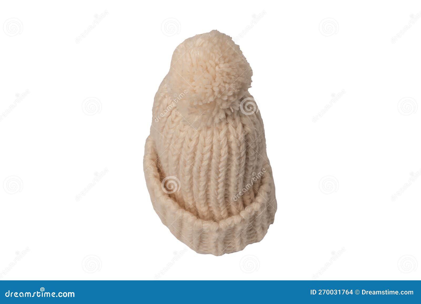 Beige Beanie Hat with Isolated on a White Background Stock Photo ...
