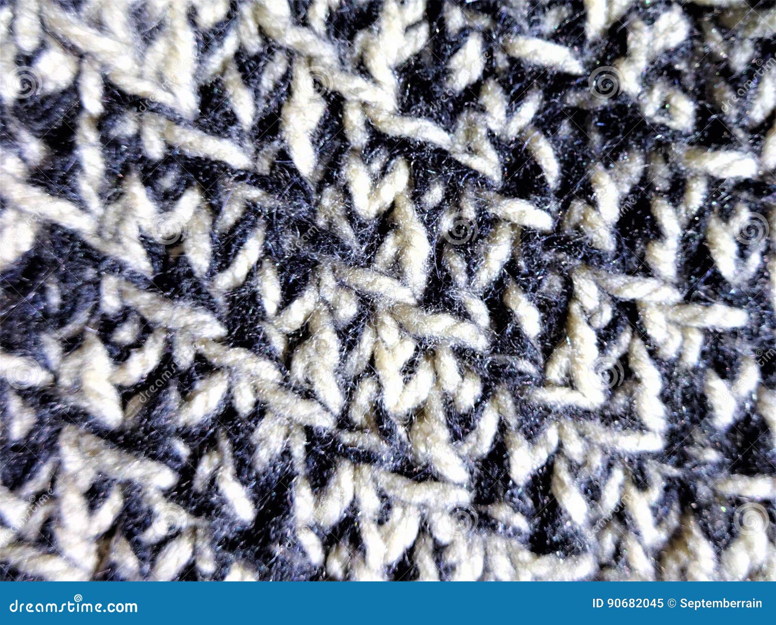 Beige and Black Yarn Mixed Crochet Texture Stock Image - Image of ...