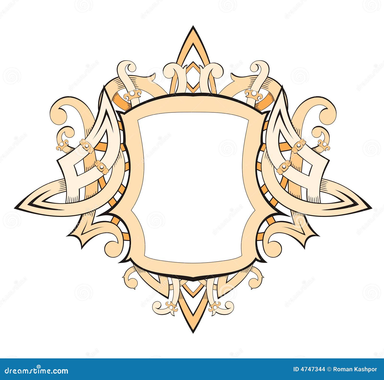 Beige blazon with pattern stock vector. Illustration of decoration ...