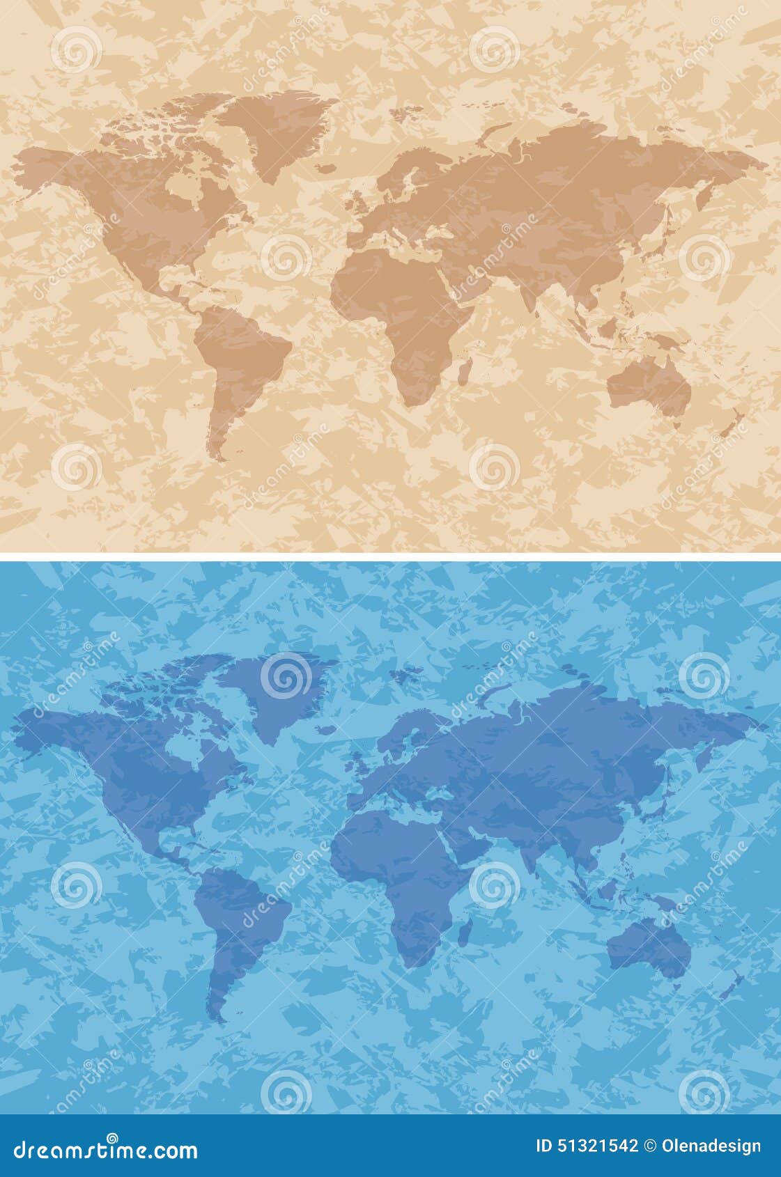 Beige and Blue Grungy Vector Background with Map Stock Vector ...