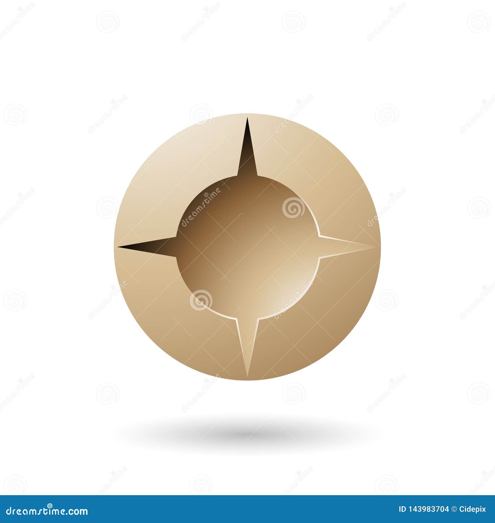 Beige and Bold Shaded Round Icon Vector Illustration Stock Vector ...