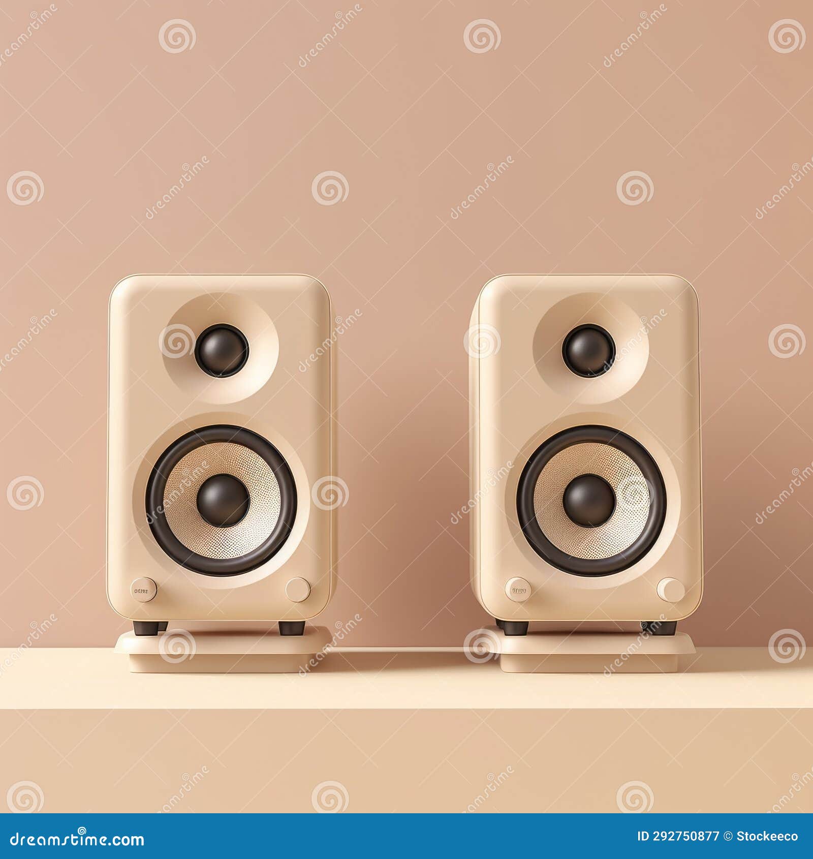Beige Bookshelf Speakers: Realistic yet Stylized, Visual Harmony for ... Beige Bookshelf Speakers: Realistic yet Stylized, Visual Harmony for ...