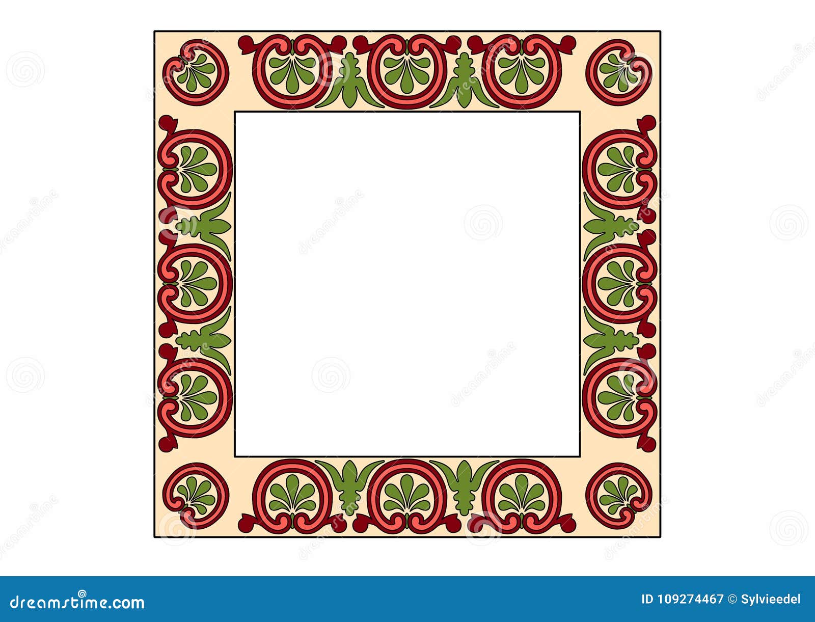 Beige border with patterns stock vector. Illustration of frame - 109274467