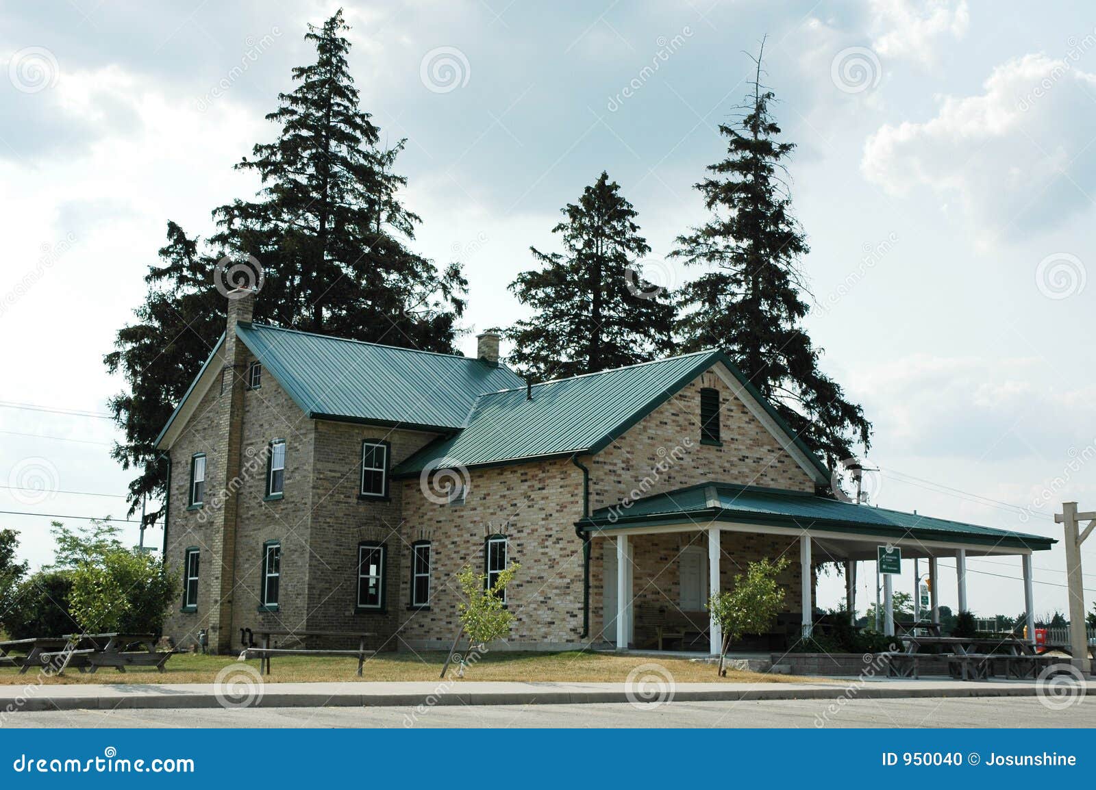 Beige Brick House stock photo. Image of detail, front, brick - 950040