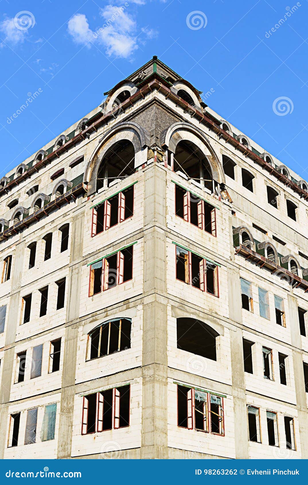 Beige Brick Wall Corner Building Architecture Office Tower Stock Photo ...