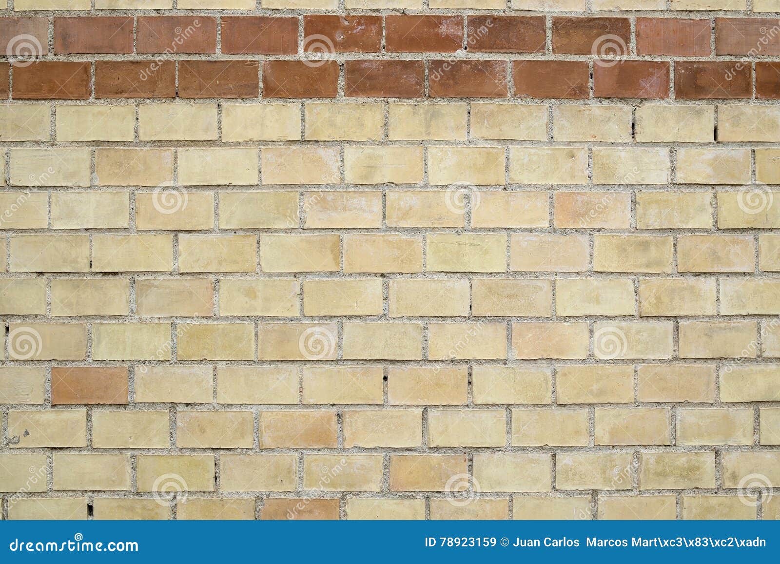 Beige and Brown Bricks Strip Stock Image - Image of backdrop, concrete ...