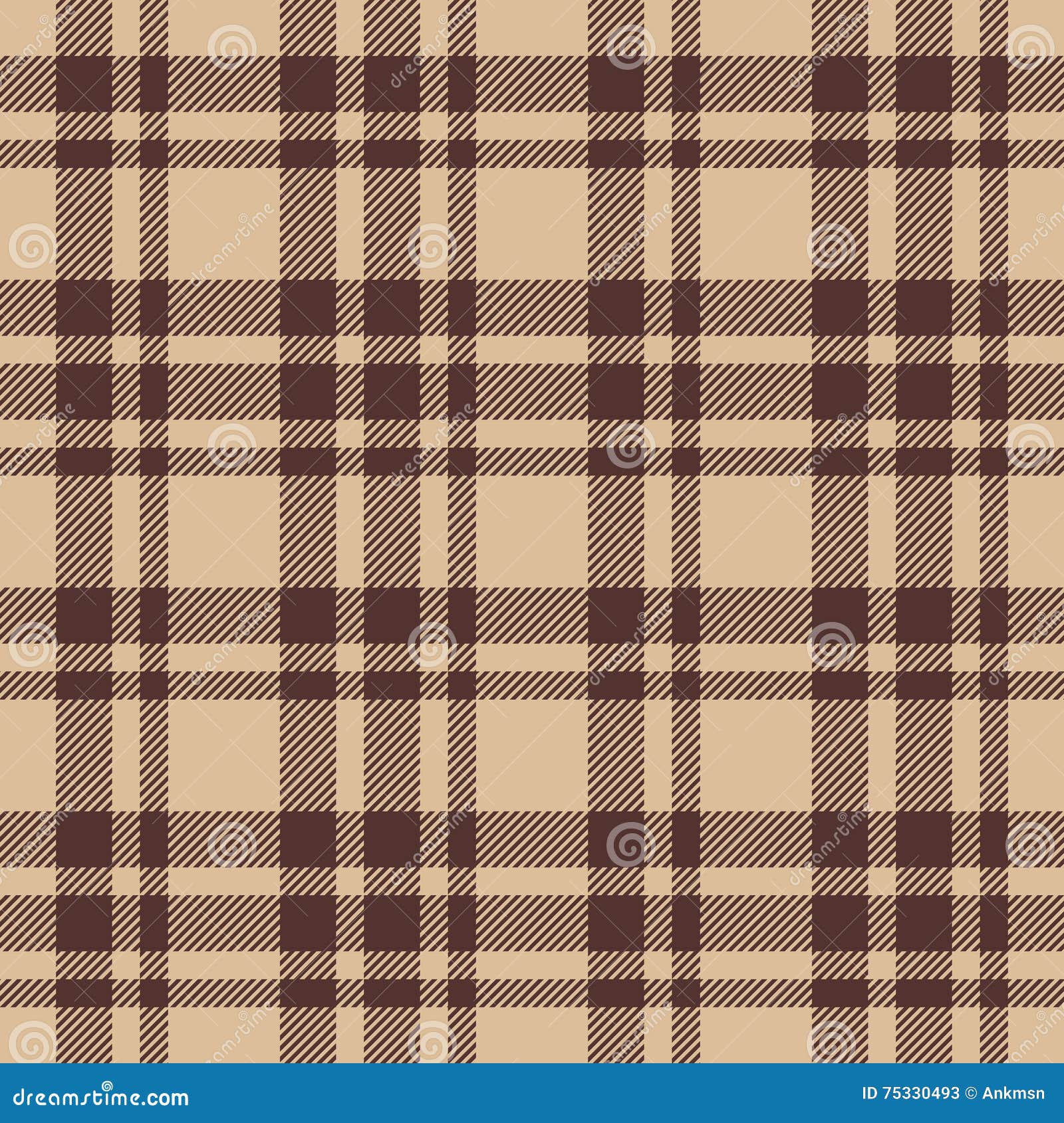 Beige Brown Check Plaid Seamless Fabric Texture Stock Vector ...