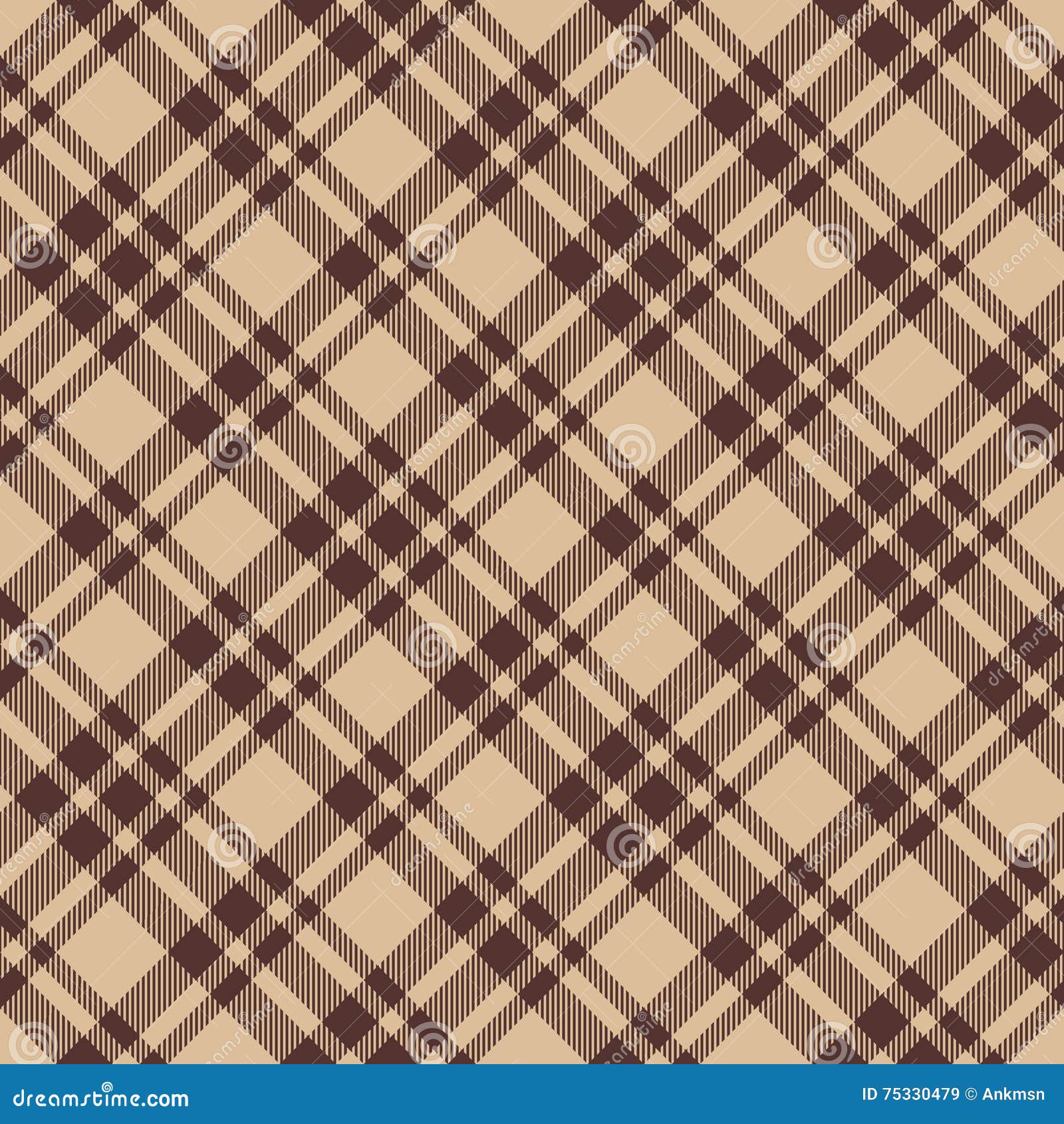 Beige Brown Diagonal Check Plaid Seamless Fabric Texture Stock Vector ...