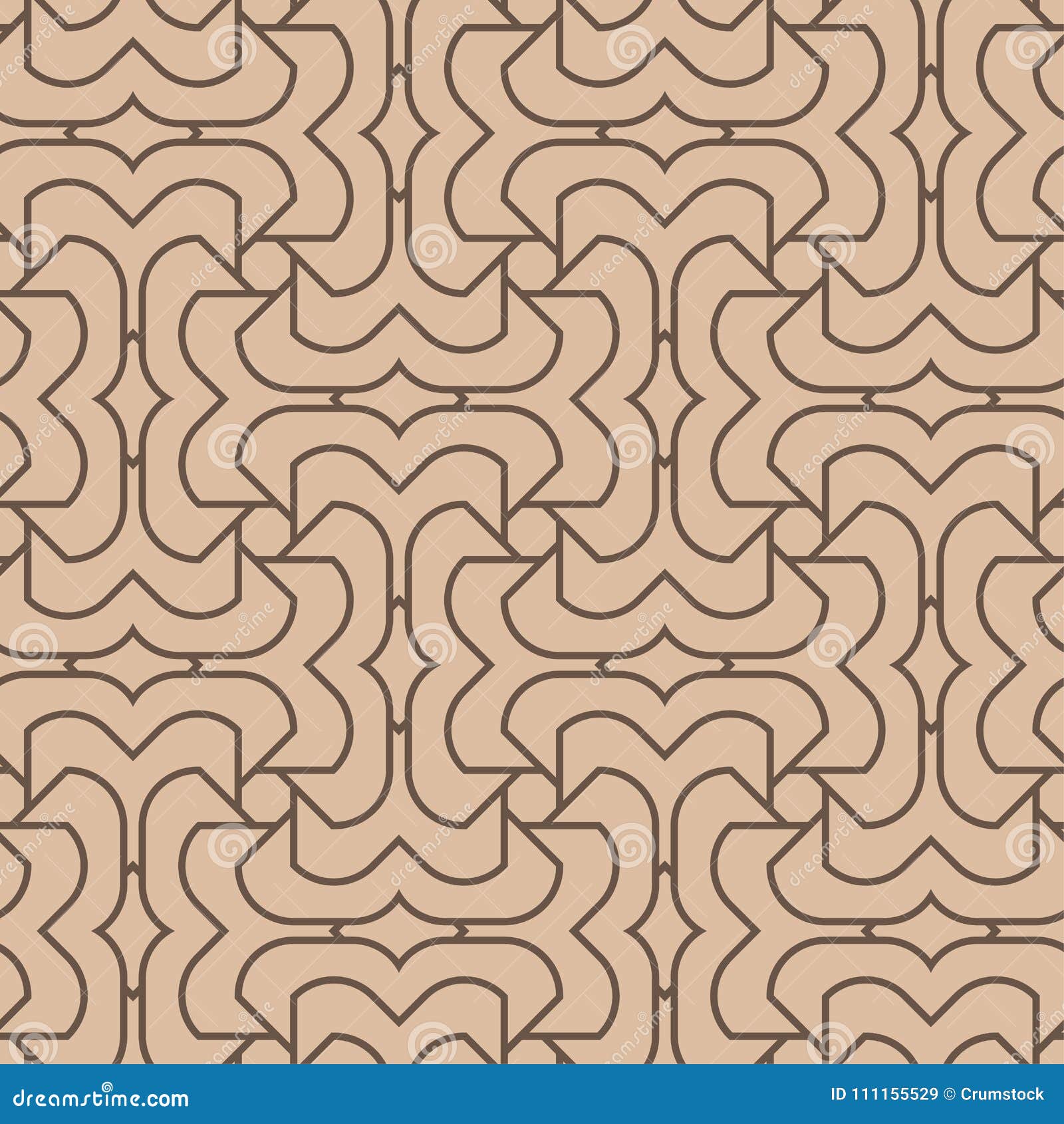 Beige and Brown Geometric Ornament. Seamless Pattern Stock Vector ...